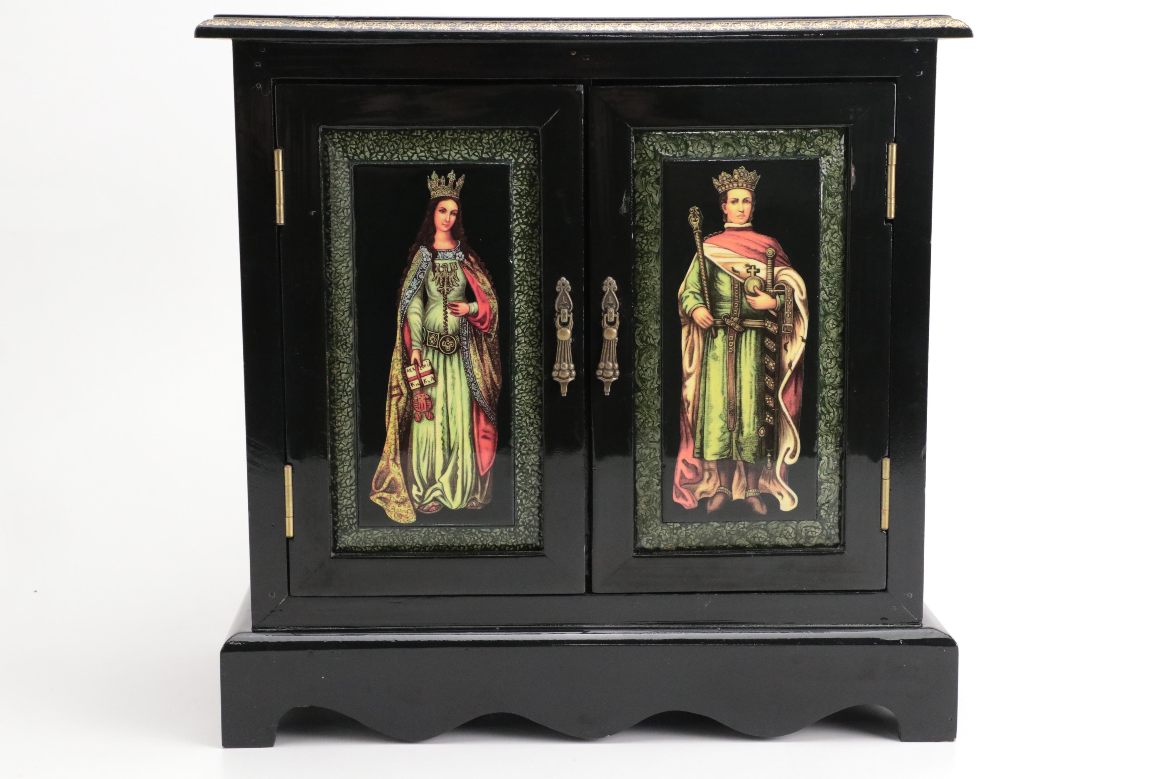 Lacquer Tantalus Box with Italian Renaissance Style Decoration ...