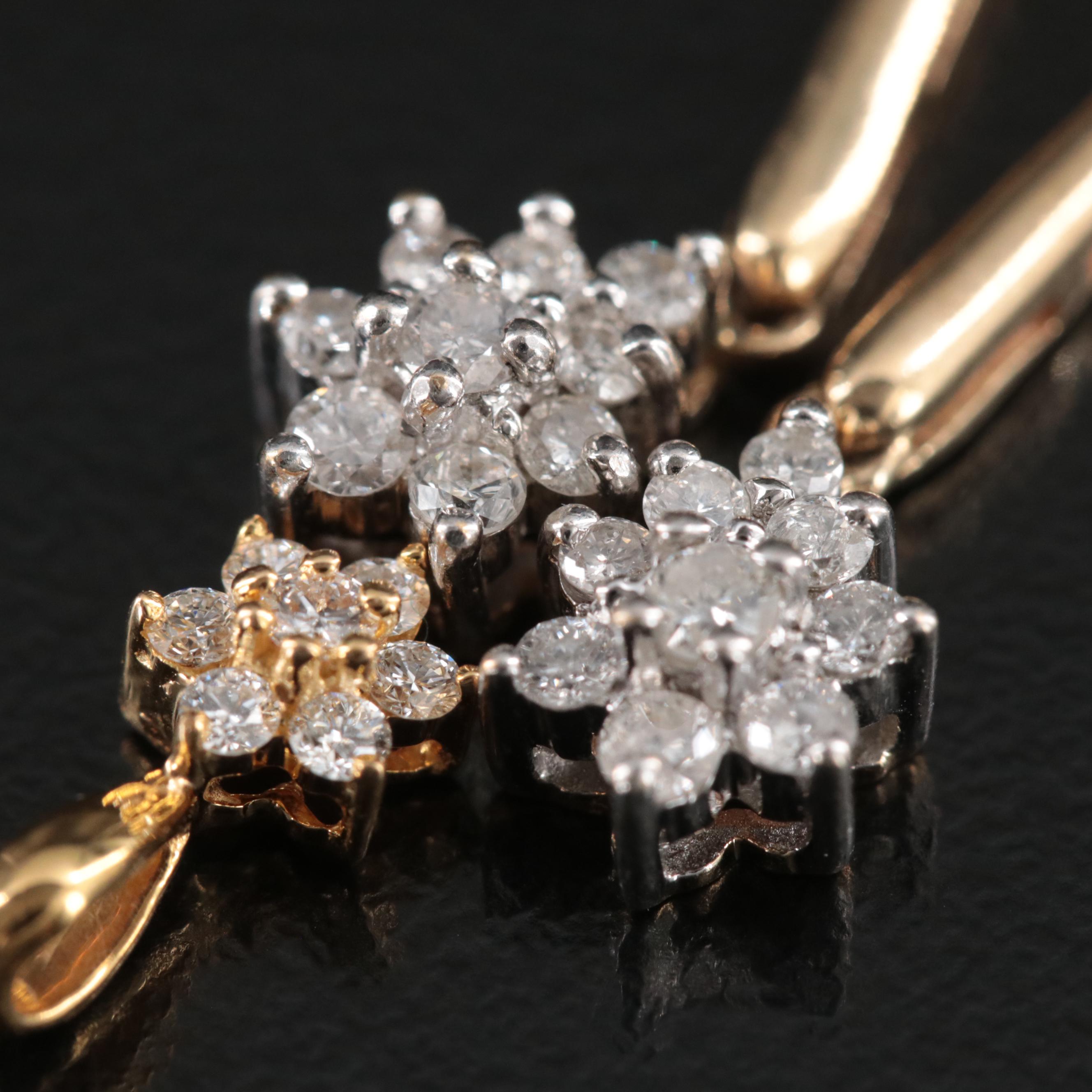 18K Diamond Pendant and 14K Diamond Earring Enhancers | EBTH