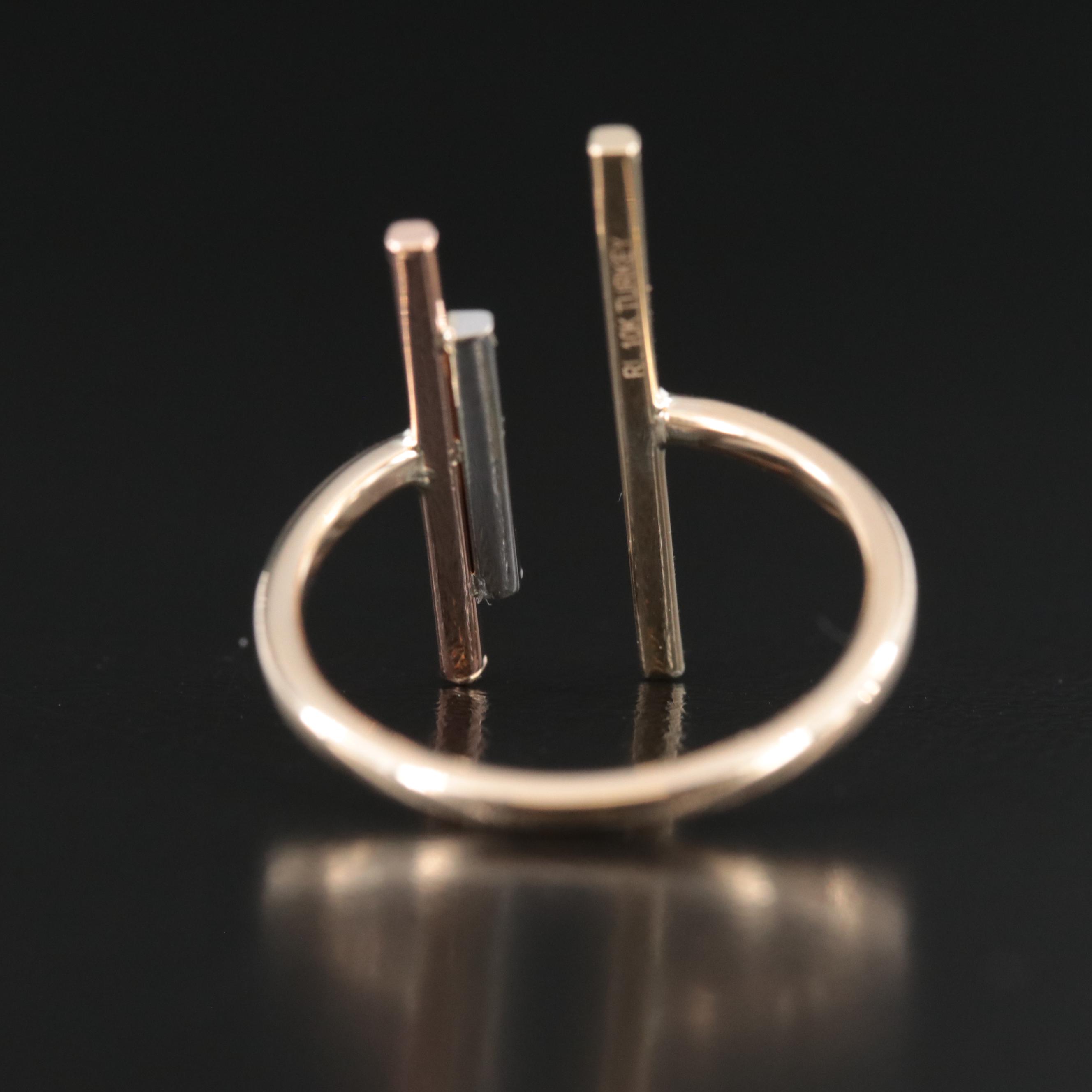 10K Tri-Color Open Top Ring | Everything But The House