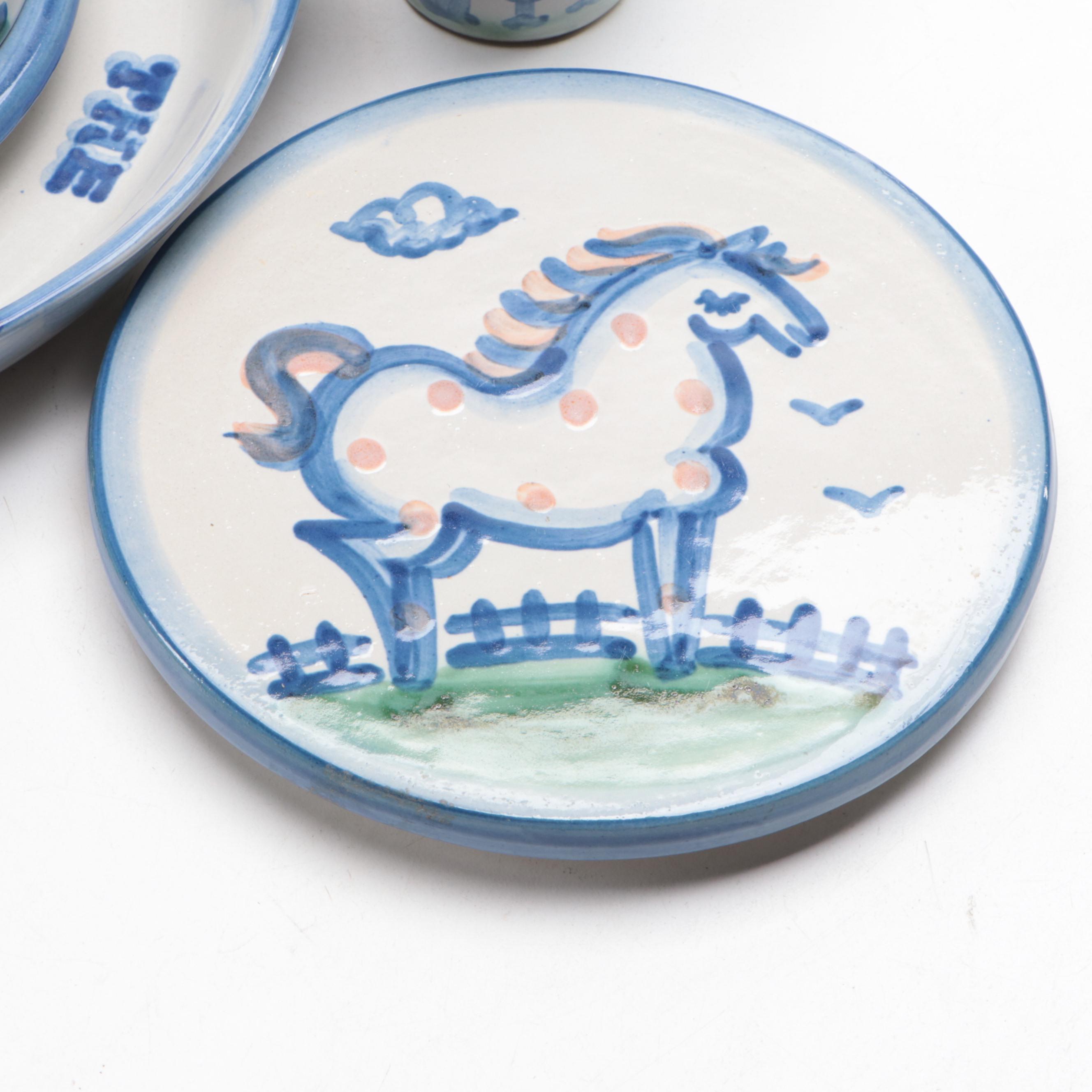 M. A. Hadley Stoneware "Country Scene" Serving Pieces, 1940–2022 | EBTH