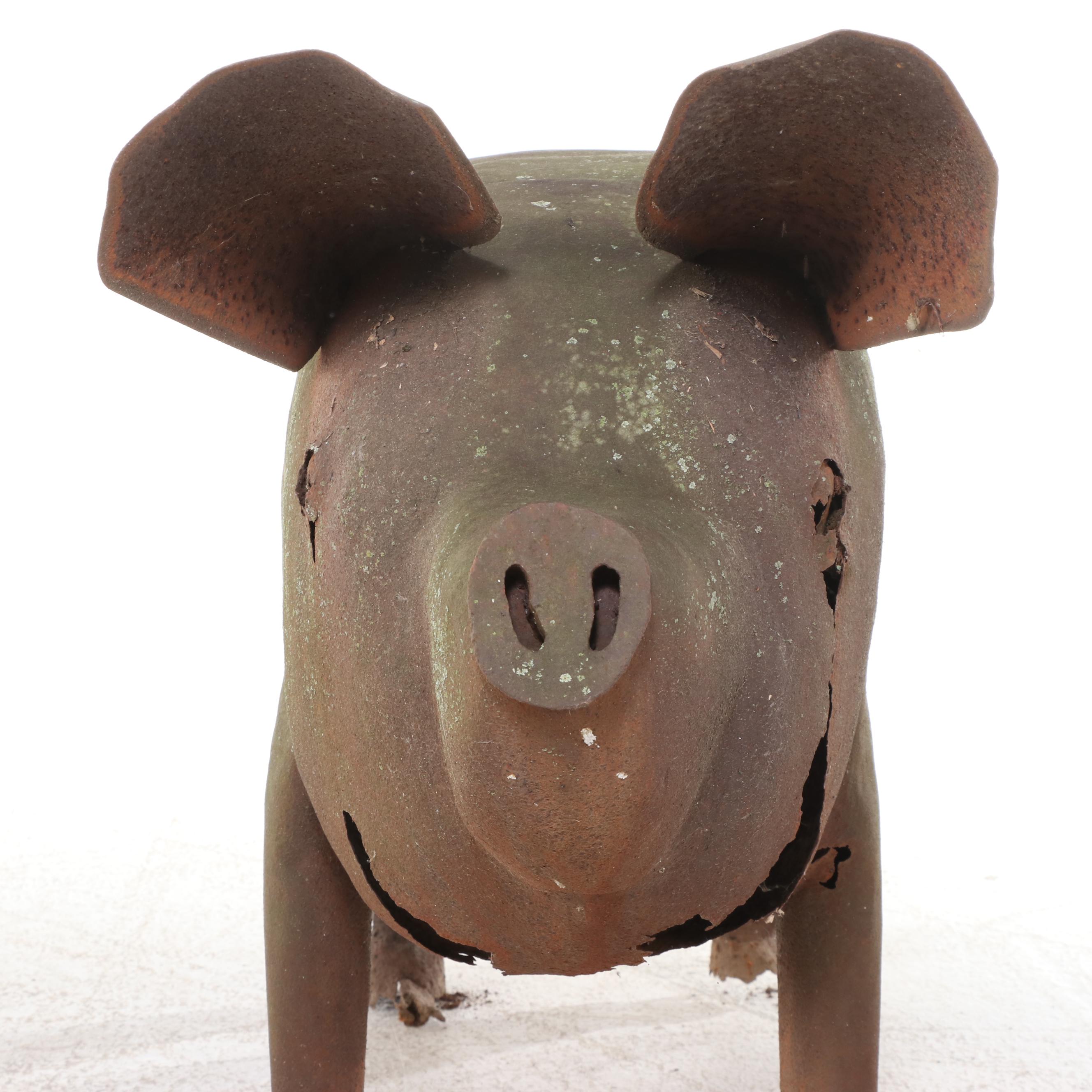 Metal Pig Garden Sculpture | Everything But The House