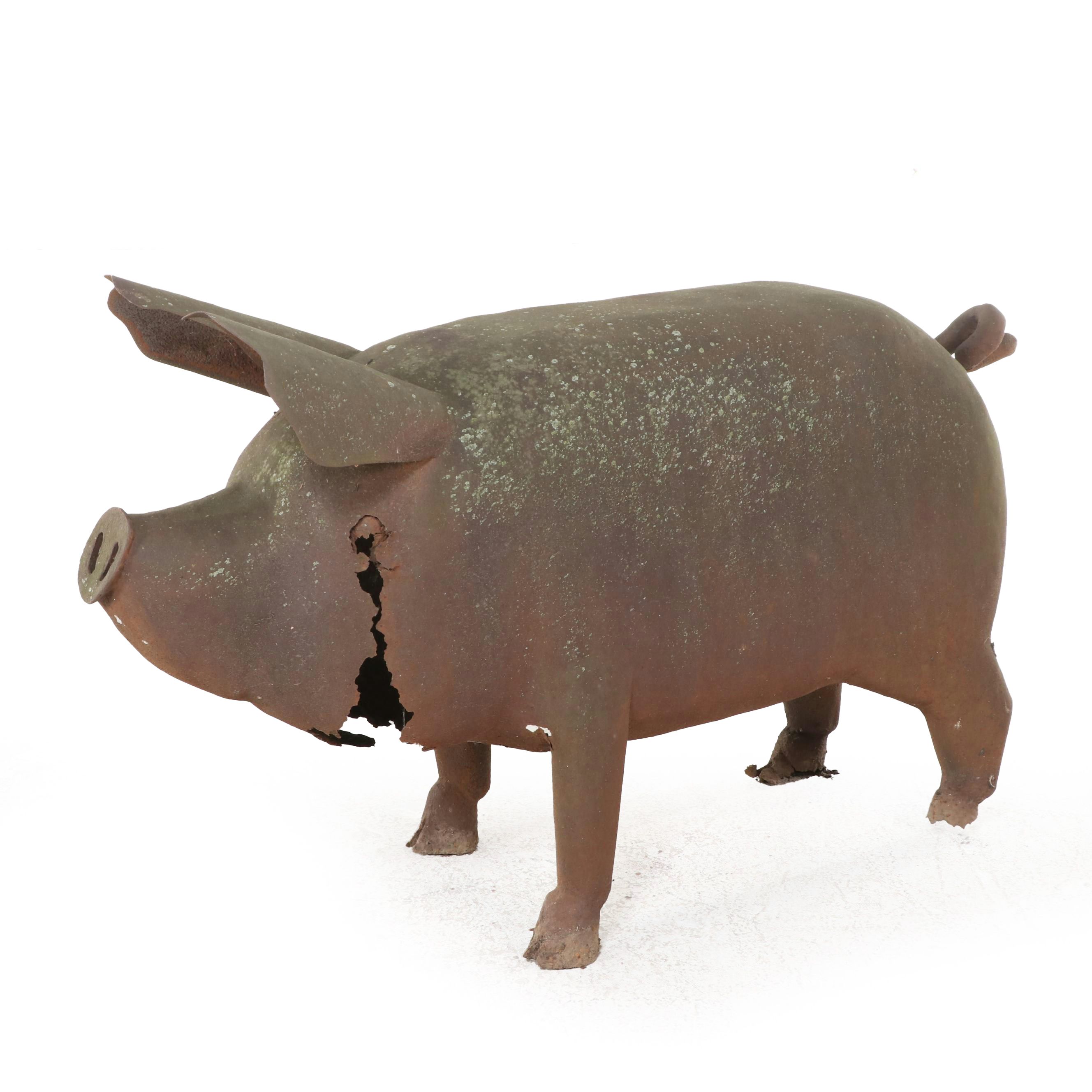 Metal Pig Garden Sculpture | EBTH