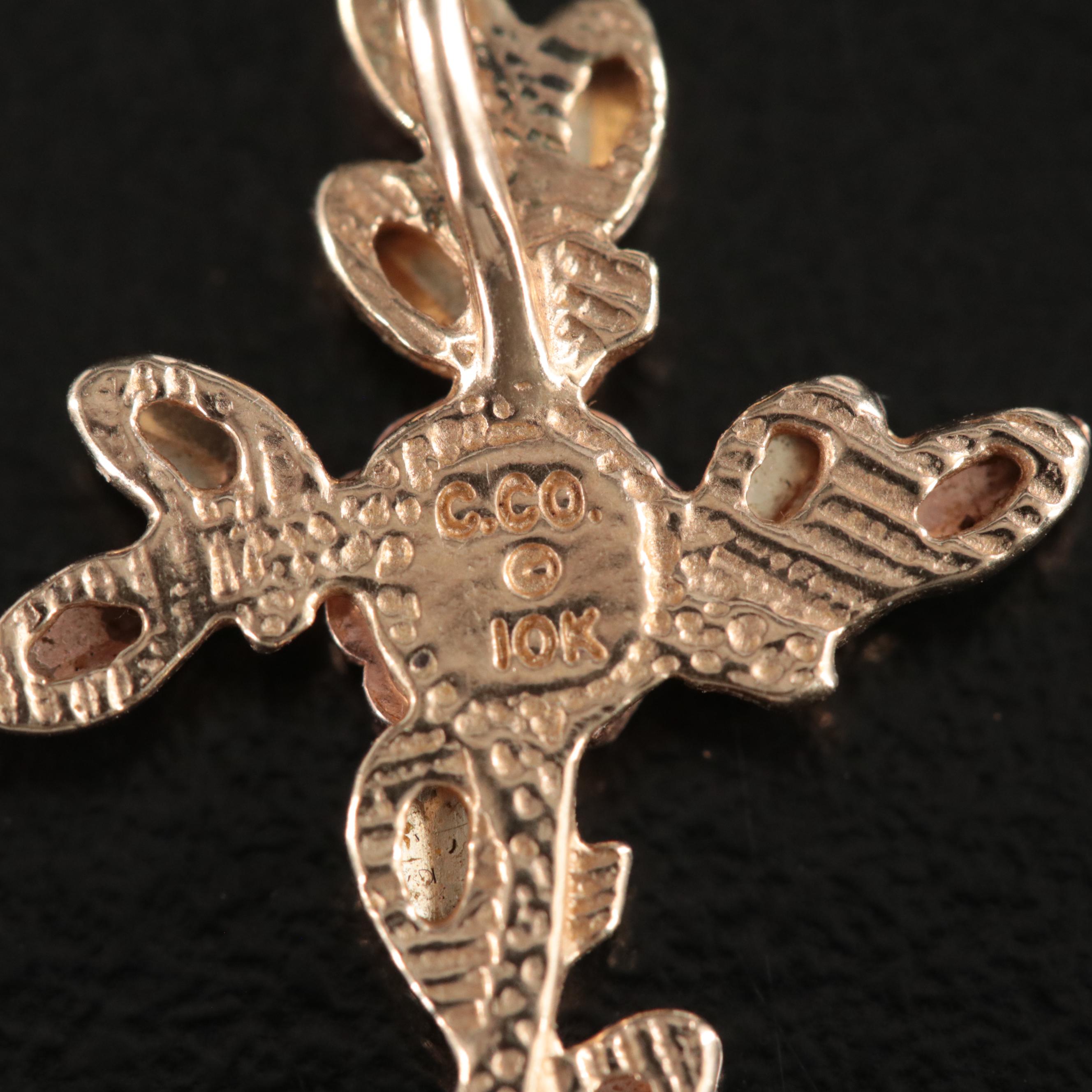 Black Hills Gold 10K Tri Color Rose Cross Pendant | Everything But The ...