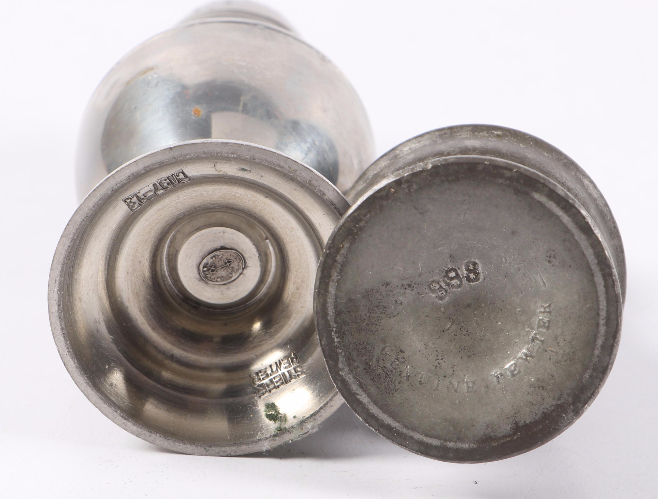 Stieff "Williamsburg" Pewter Salt Dish and Shaker with More Pewter ...