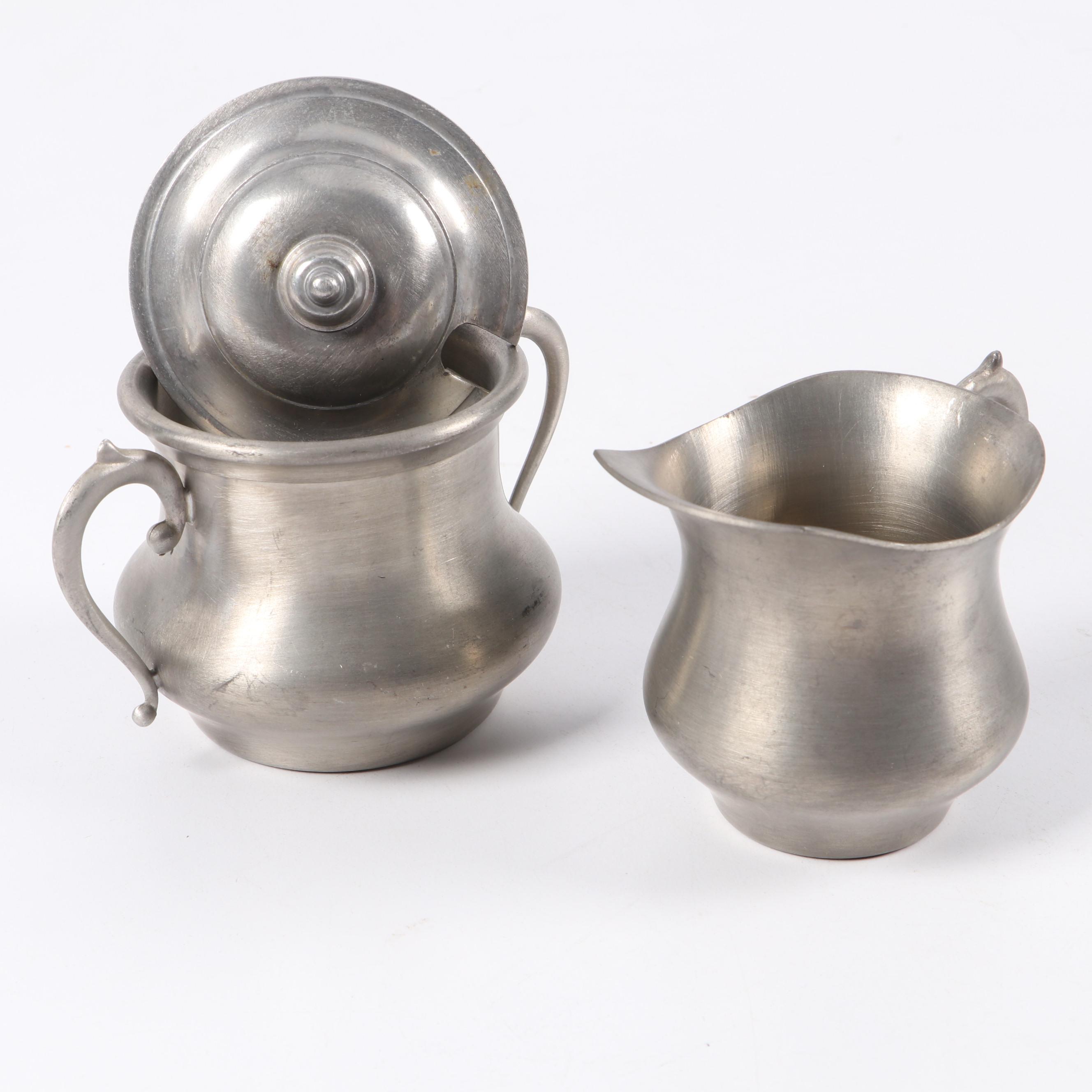 Stieff "Williamsburg" Pewter Salt Dish and Shaker with More Pewter ...