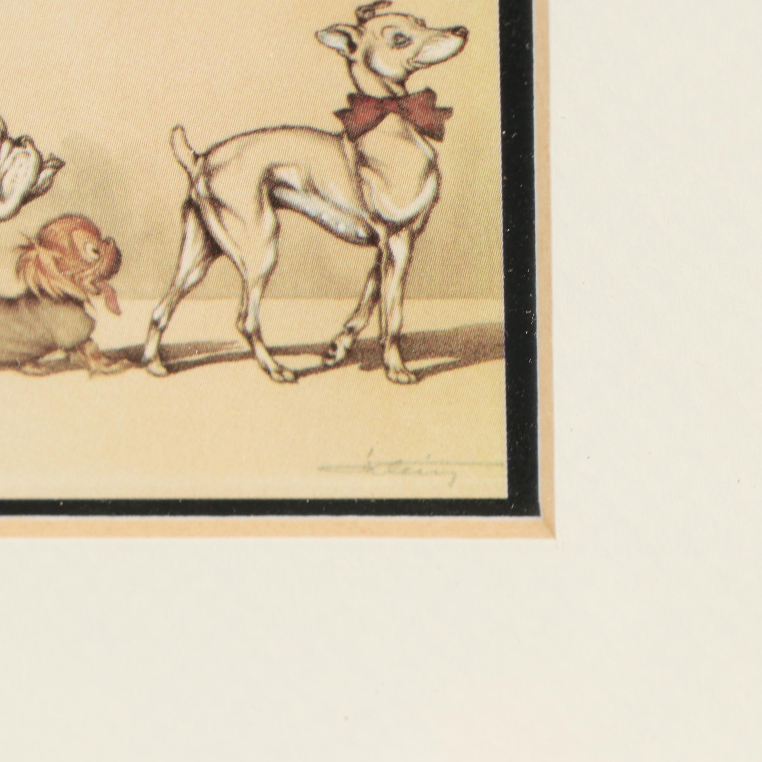 Lyndi Lende Offset Lithograph of a Group of Dogs, Late 20th/ Early 21st ...