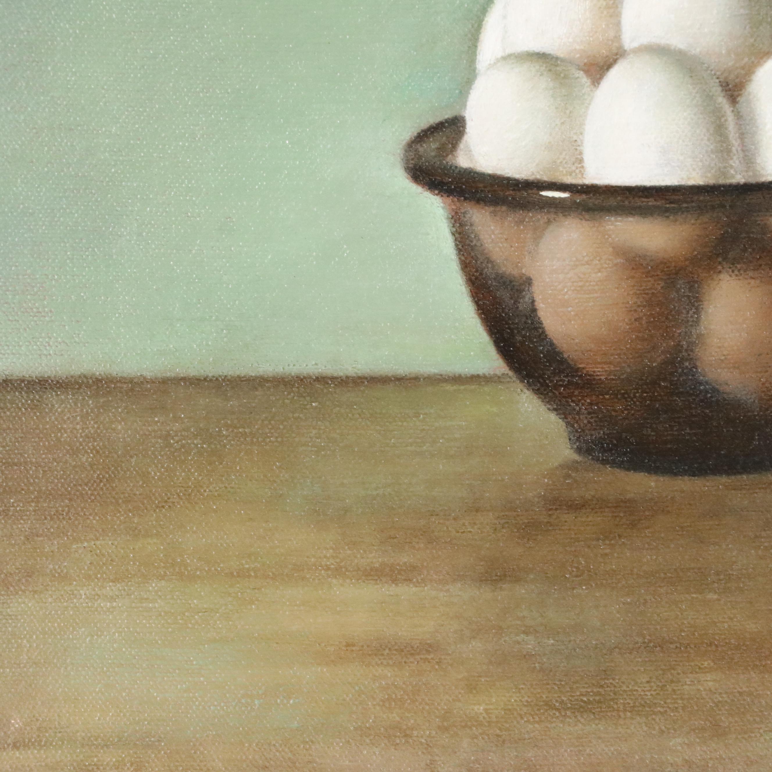 Mathew Kinsey Still Life Oil Painting of Bowl of Eggs | EBTH