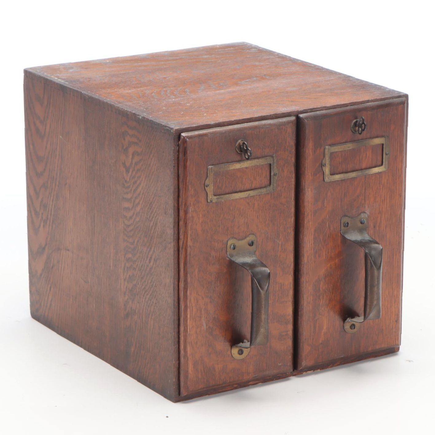 Weis Oak Table Top Double File Cabinet, Early to Mid-20th Century ...