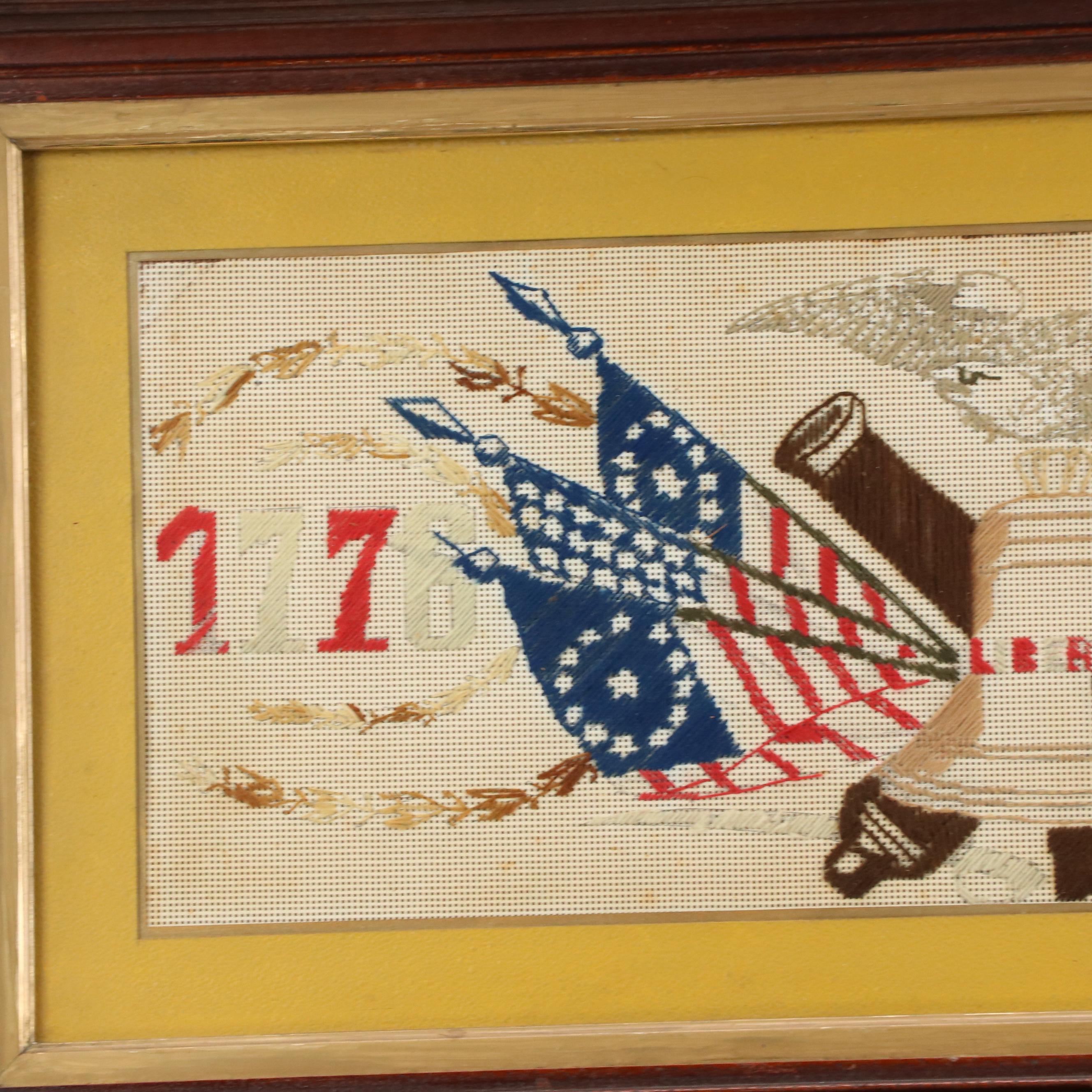 Victorian Paper Punch Centennial-Themed Embroidery Panel, Circa 1876 ...