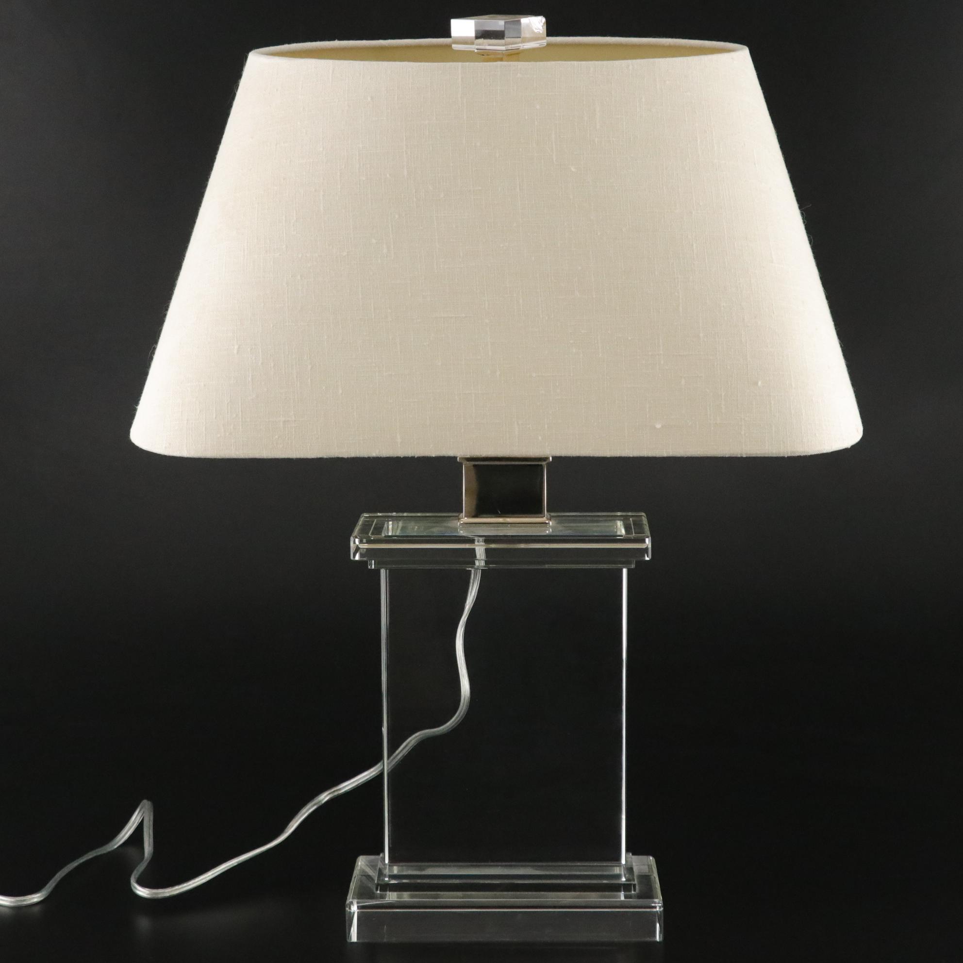 Contemporary Rectangular Glass Table Lamp | EBTH