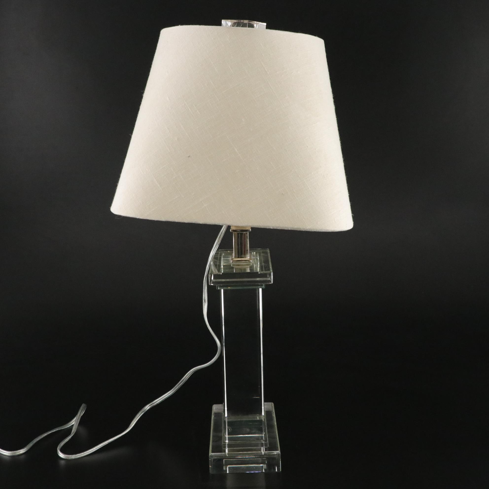 Contemporary Rectangular Glass Table Lamp | EBTH