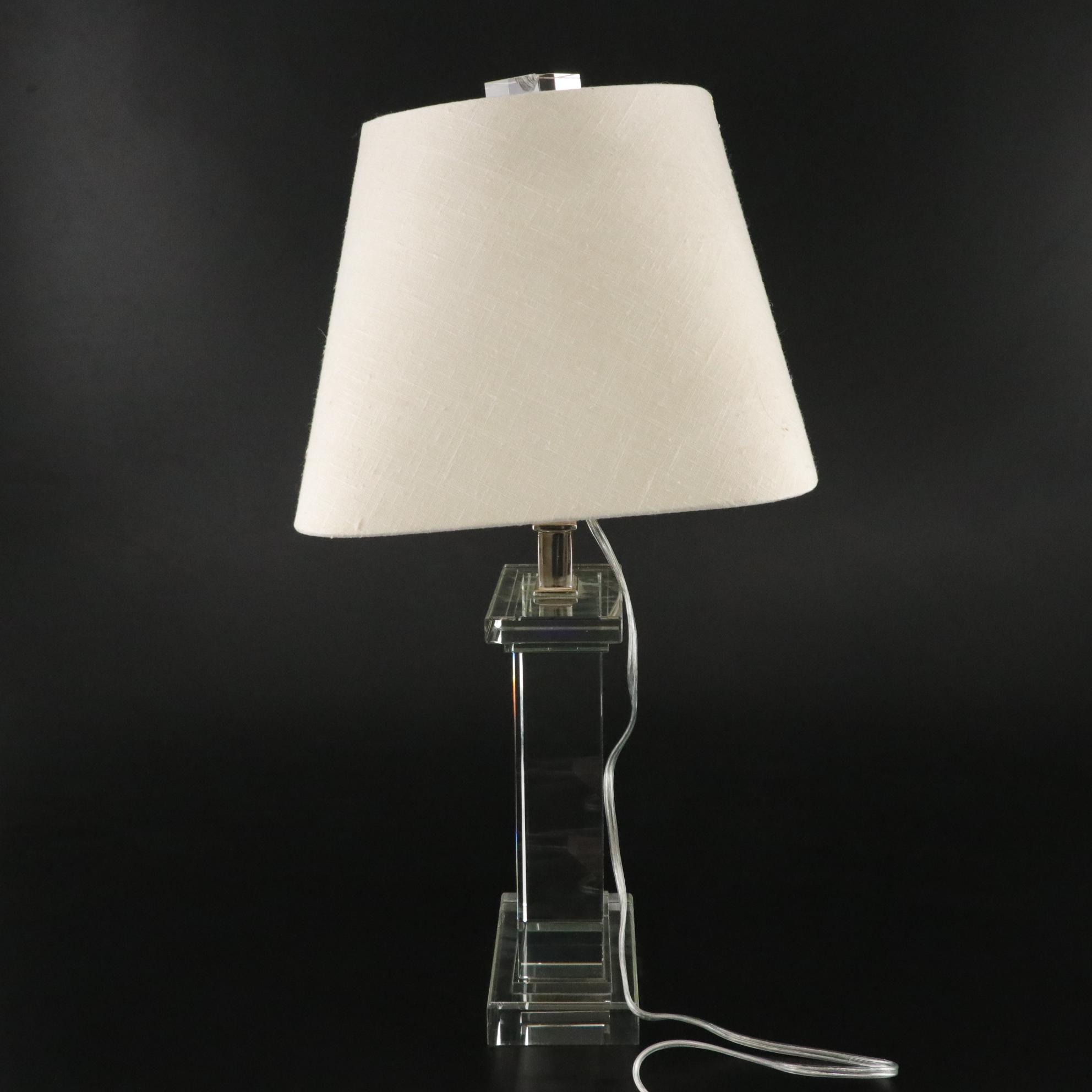 Contemporary Rectangular Glass Table Lamp | EBTH
