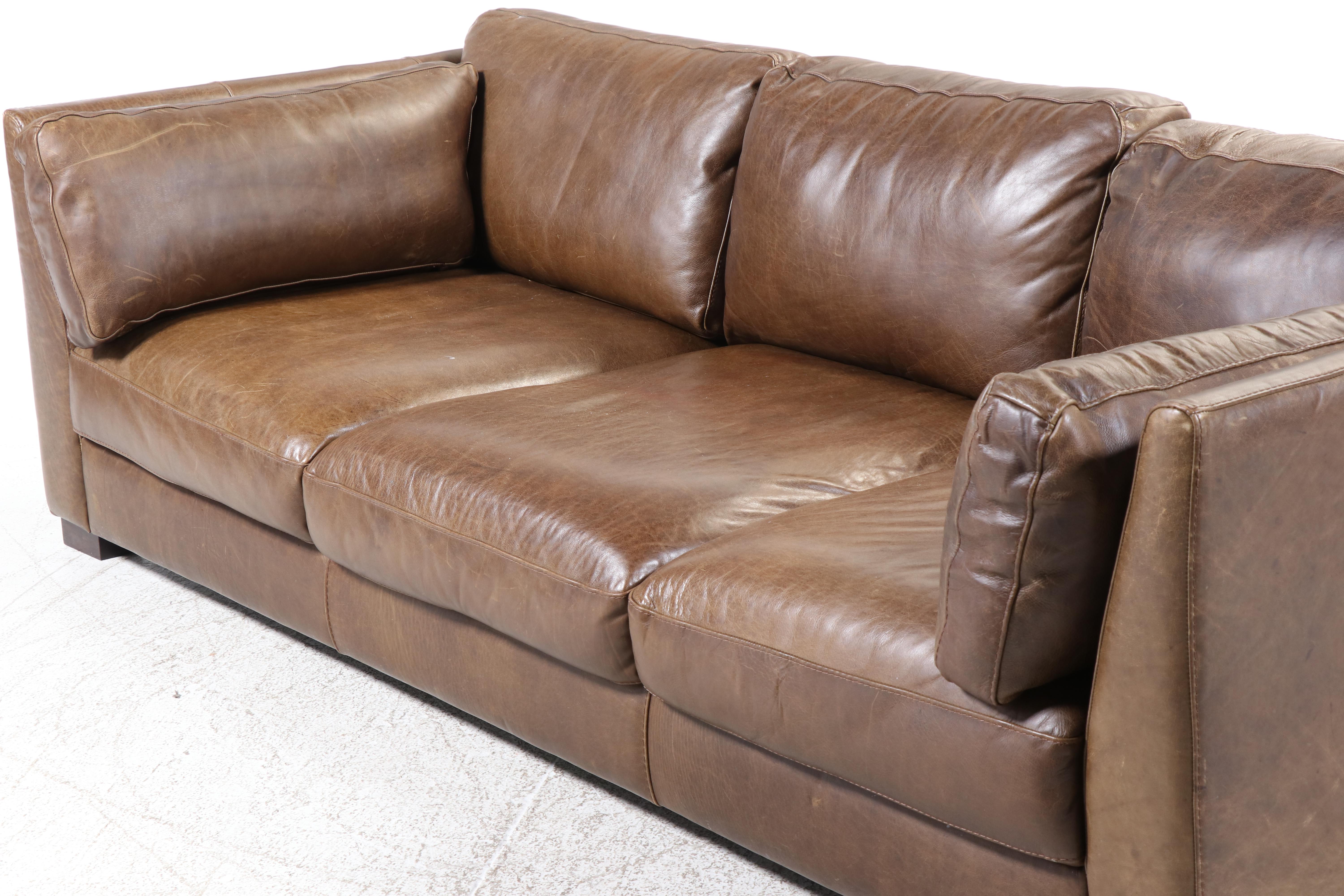 Soft Line Italian Leather Sofa | Everything But The House
