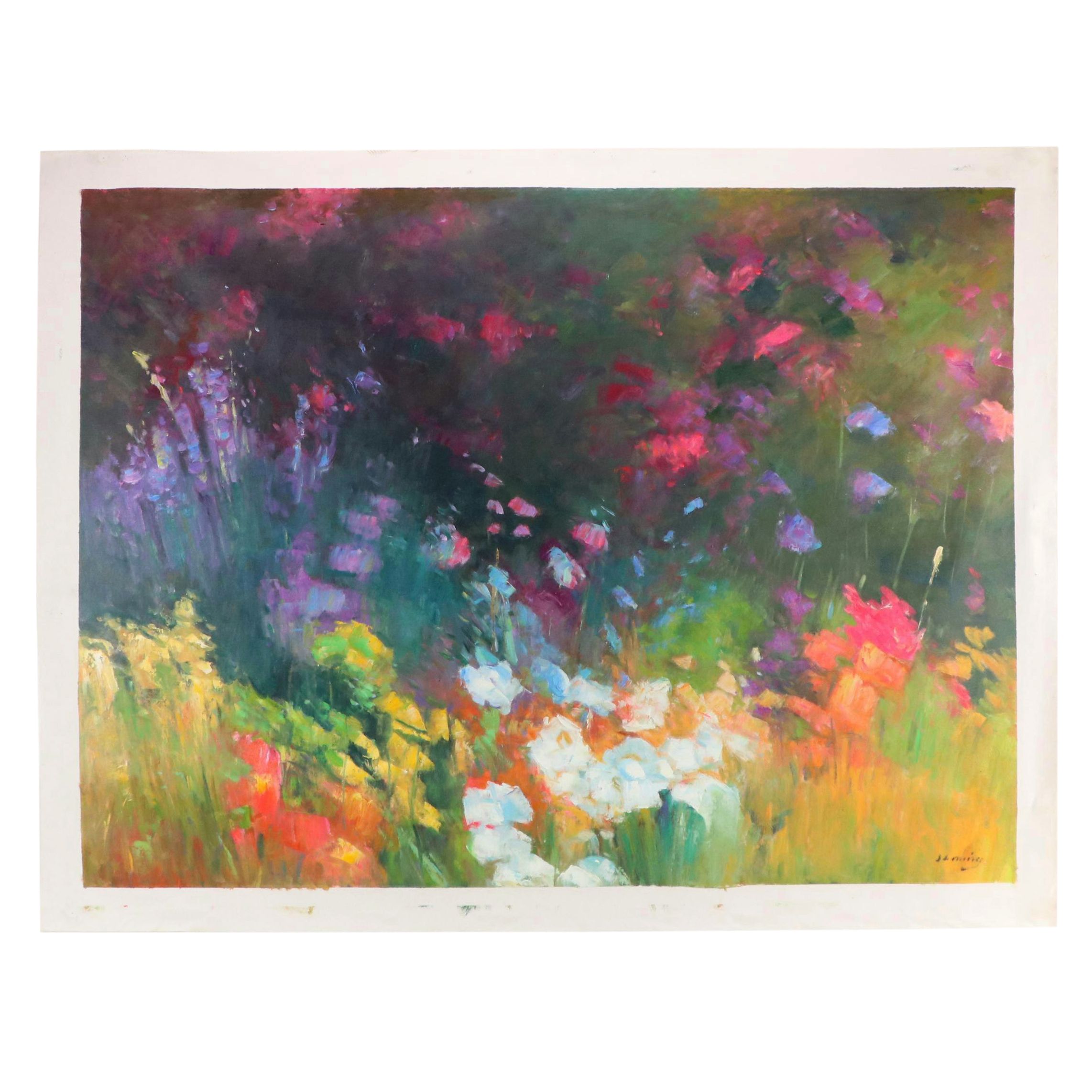 N. Ming Garden Landscape Oil Painting, 21st Century | EBTH