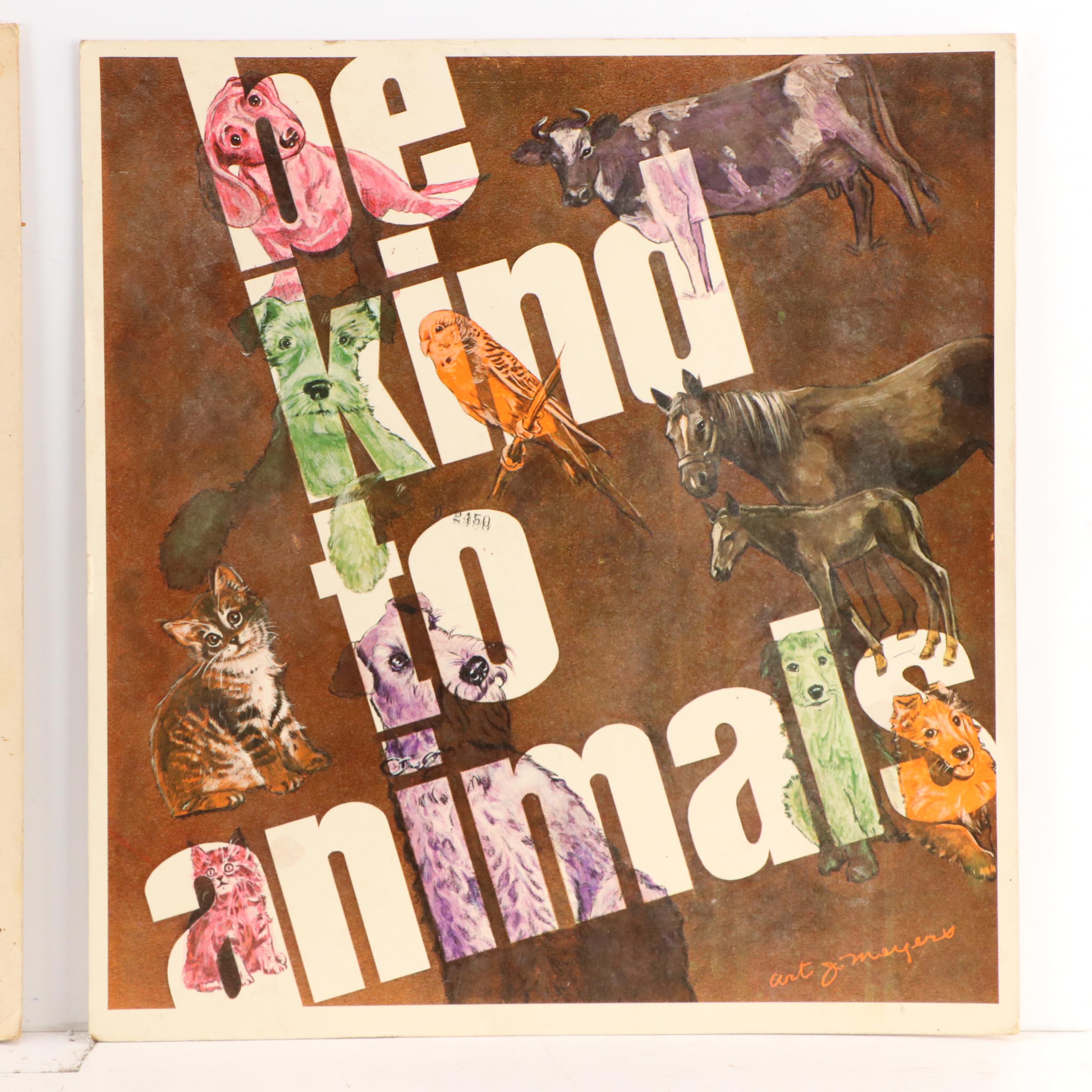 Animal Welfare Posters "Horses Need Love Too" and "Be Kind to Animals ...