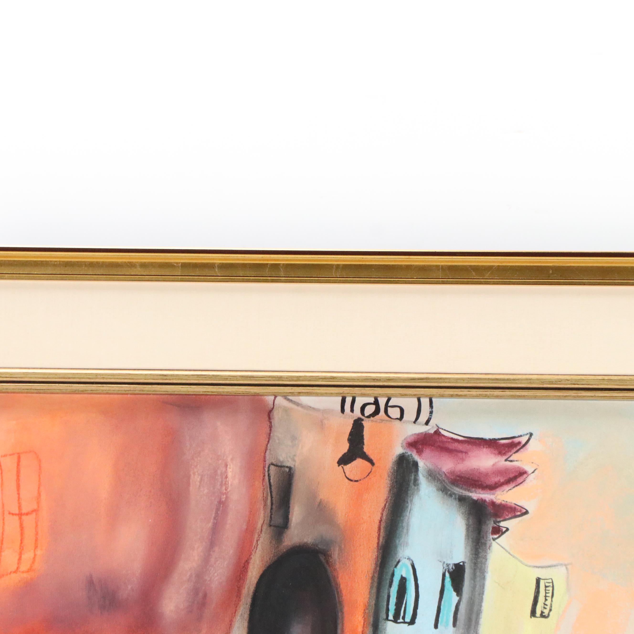 Zule Moskowitz Modernist Figurative Chalk Pastel Drawing | Everything ...