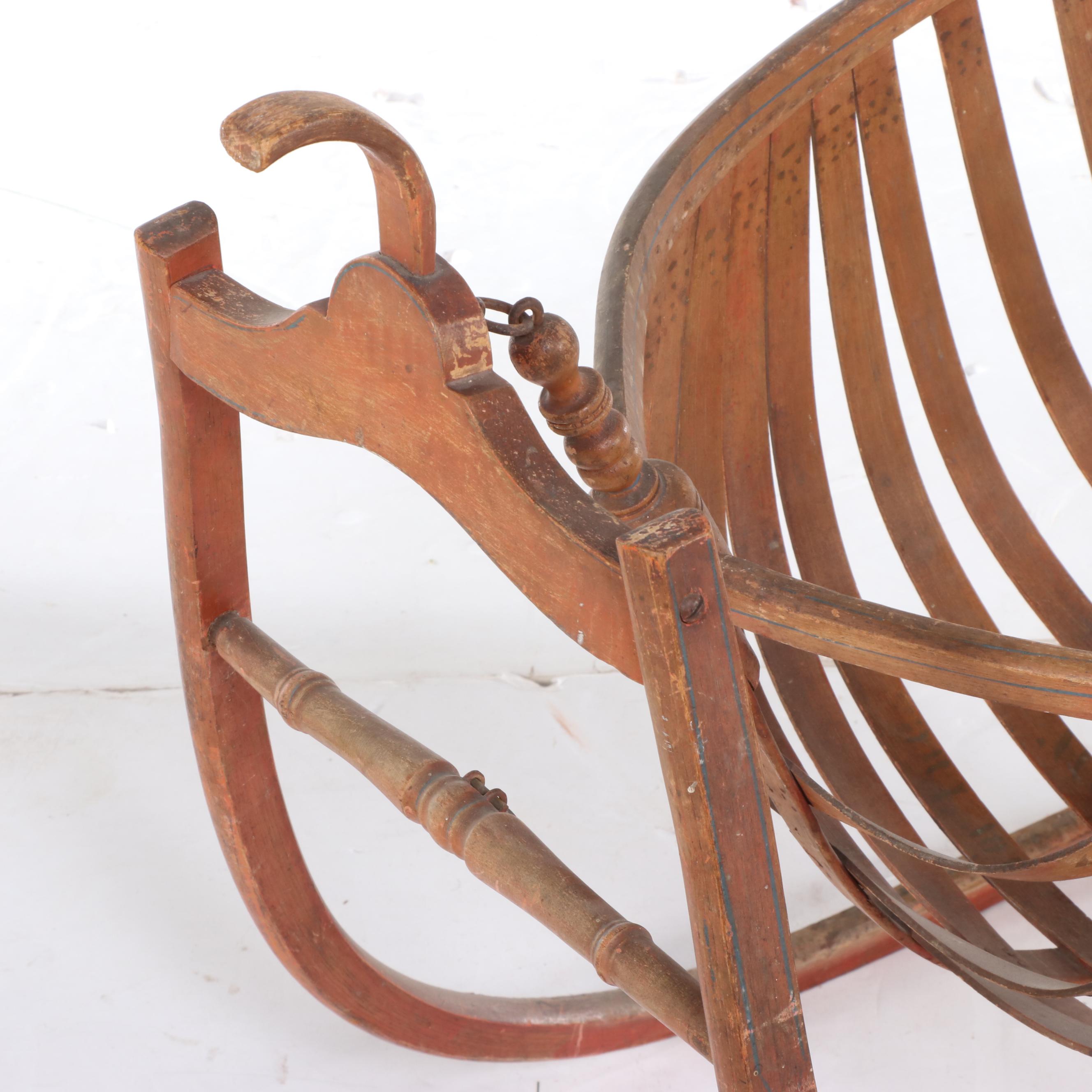 Victorian Painted Bentwood Field Cradle, 19th Century | Everything But ...