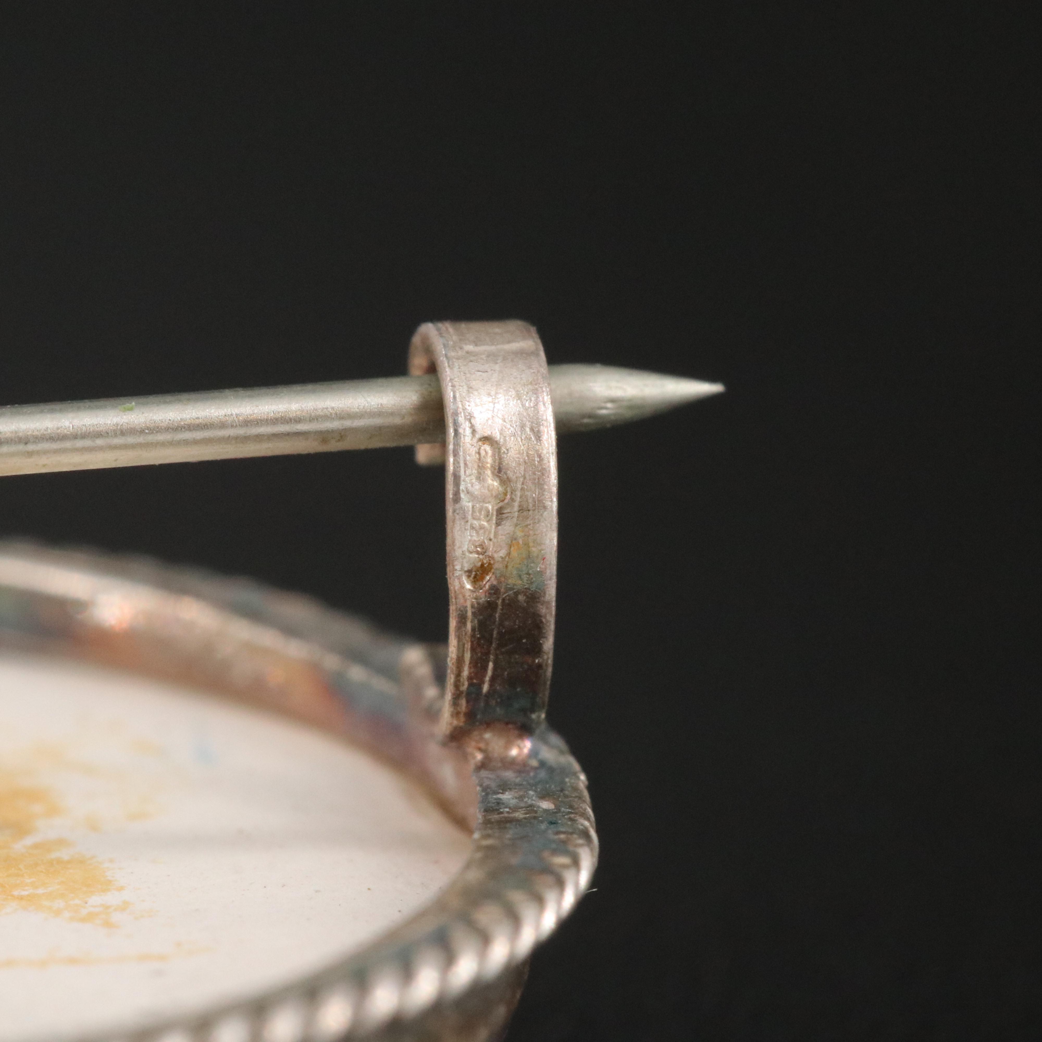 Dutch Sterling Delftware Ceramic Windmill Scene Pin | Everything But ...