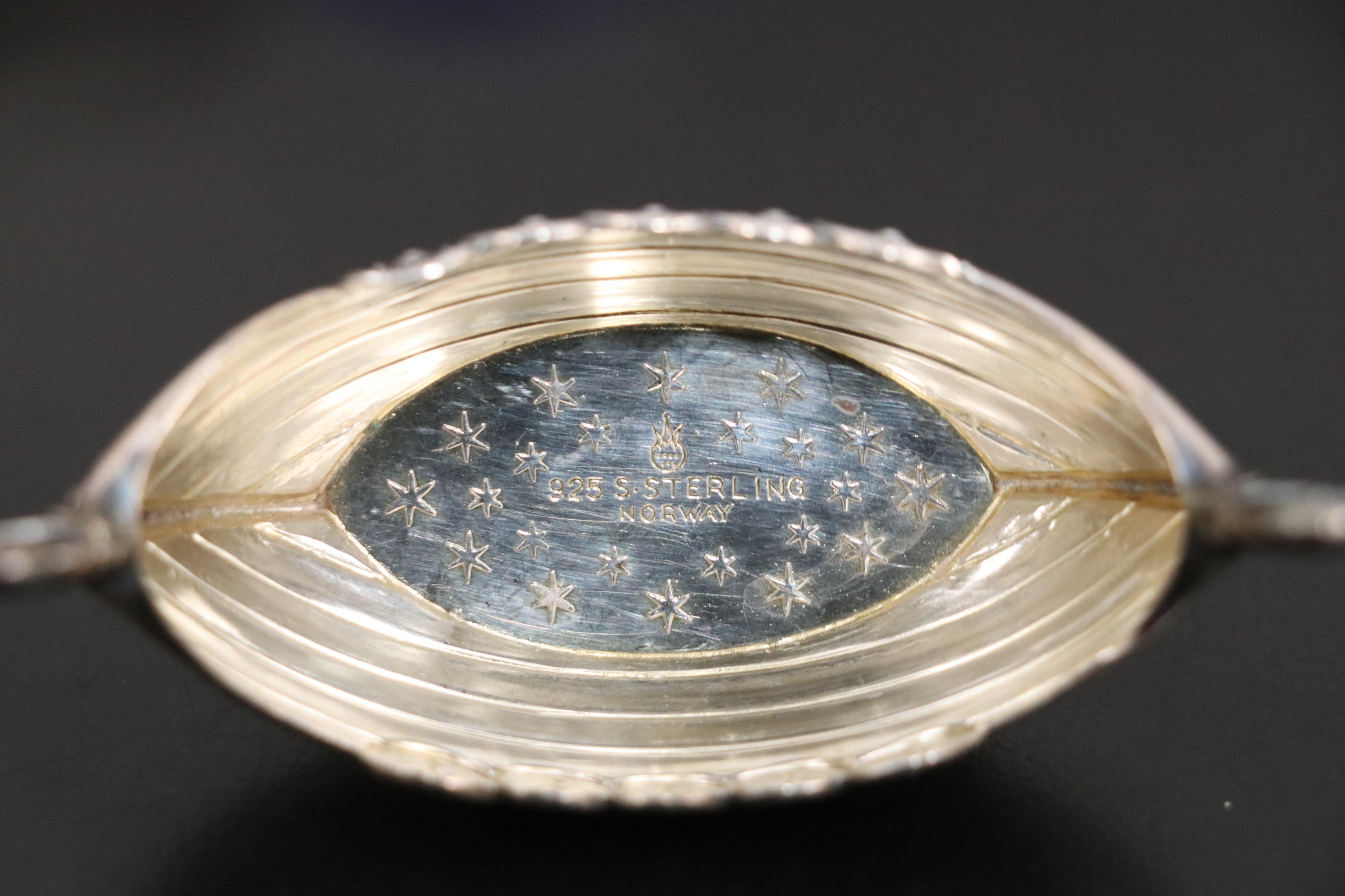 Barbour Silver Plate Sugar Caster with Sterling Silver Viking Ship Salt ...