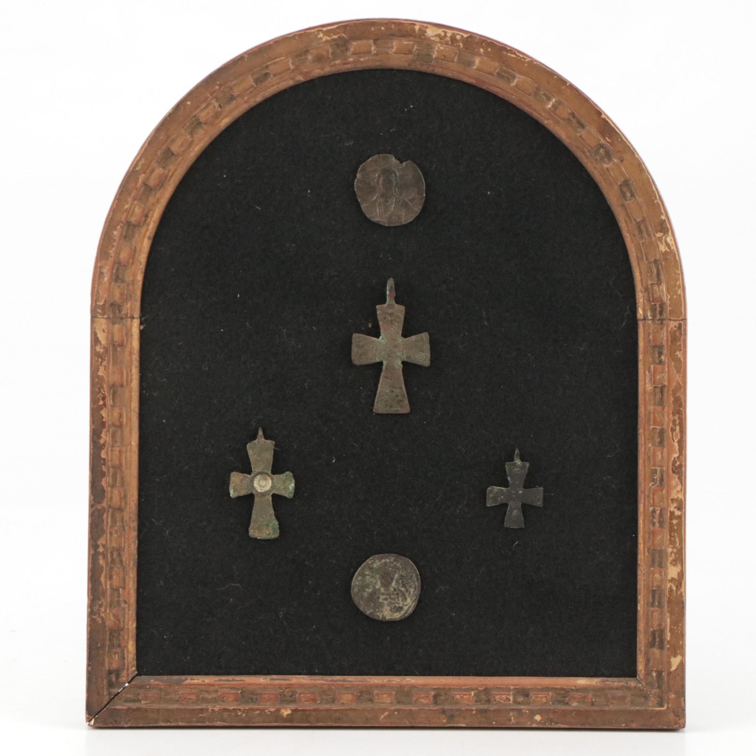 Byzantine Bronze Follis Coins & Byzantine Bronze Reliquary Coptic ...