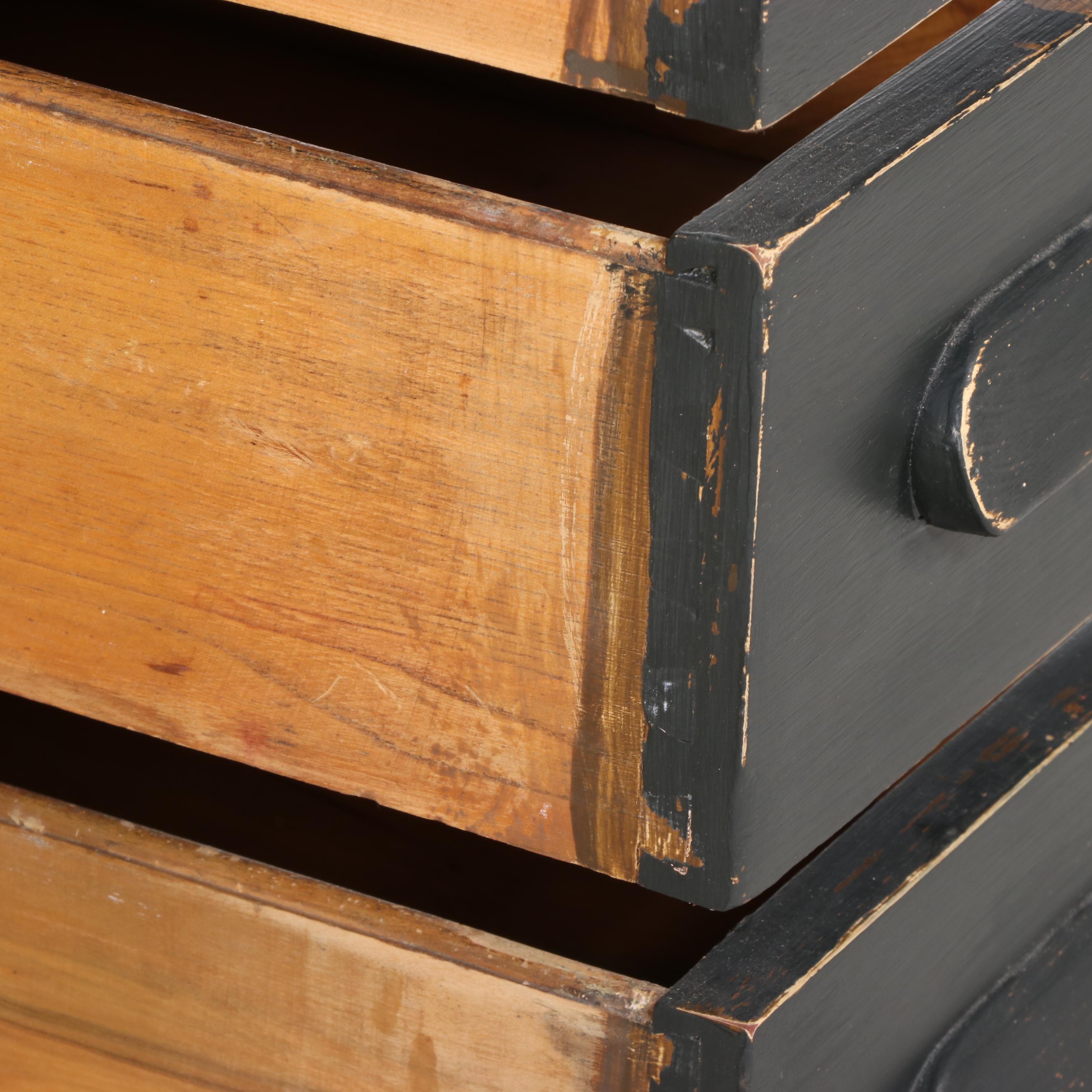 Green-Painted Kneehole Desk with Murphy Quartersawn Oak Swivel-Tilt ...