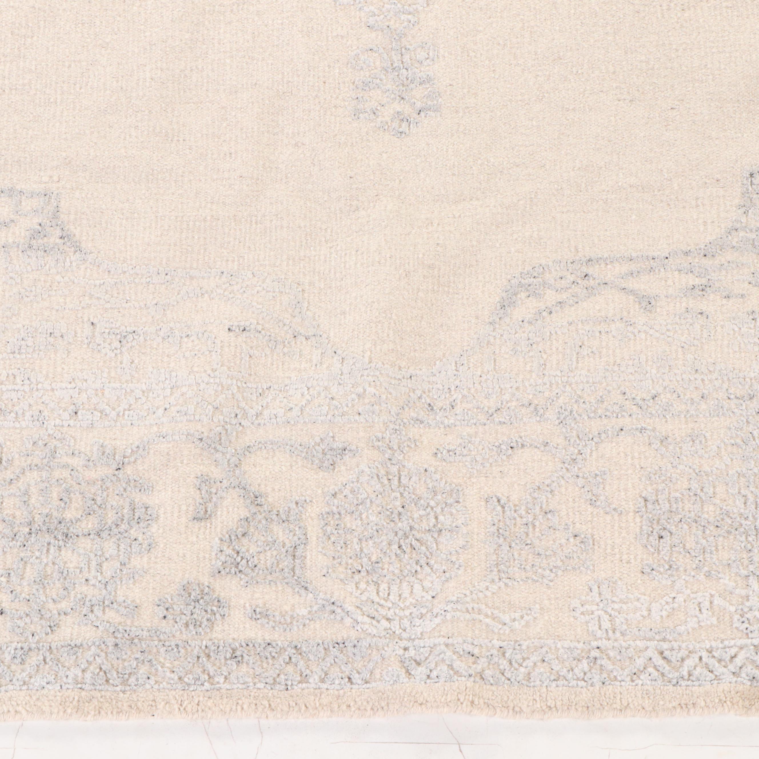 8'2 x 10'2 Ballard Designs "Chartwell" Hand-Knotted Wool and Silk Area ...