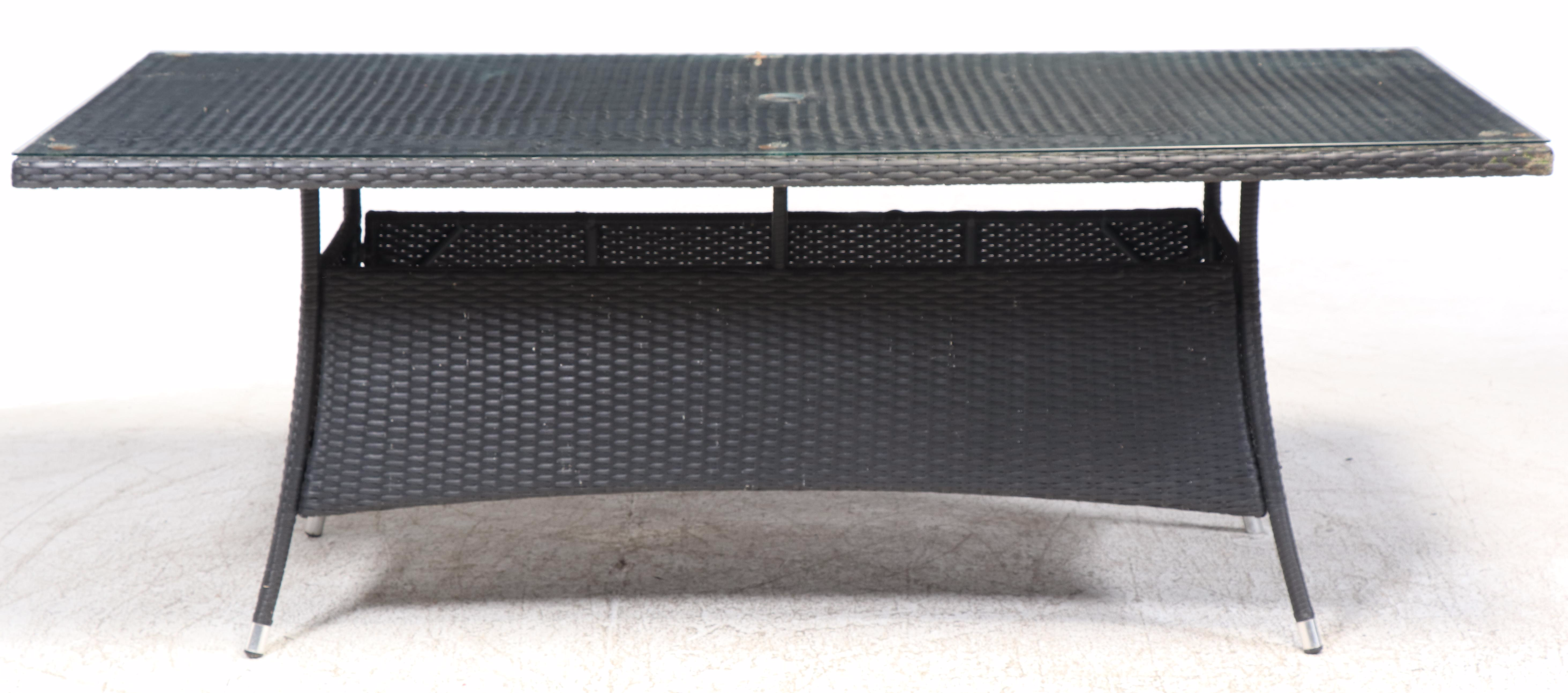 Patio Faux-Rattan Dining Table and Six Chairs | Everything But The House