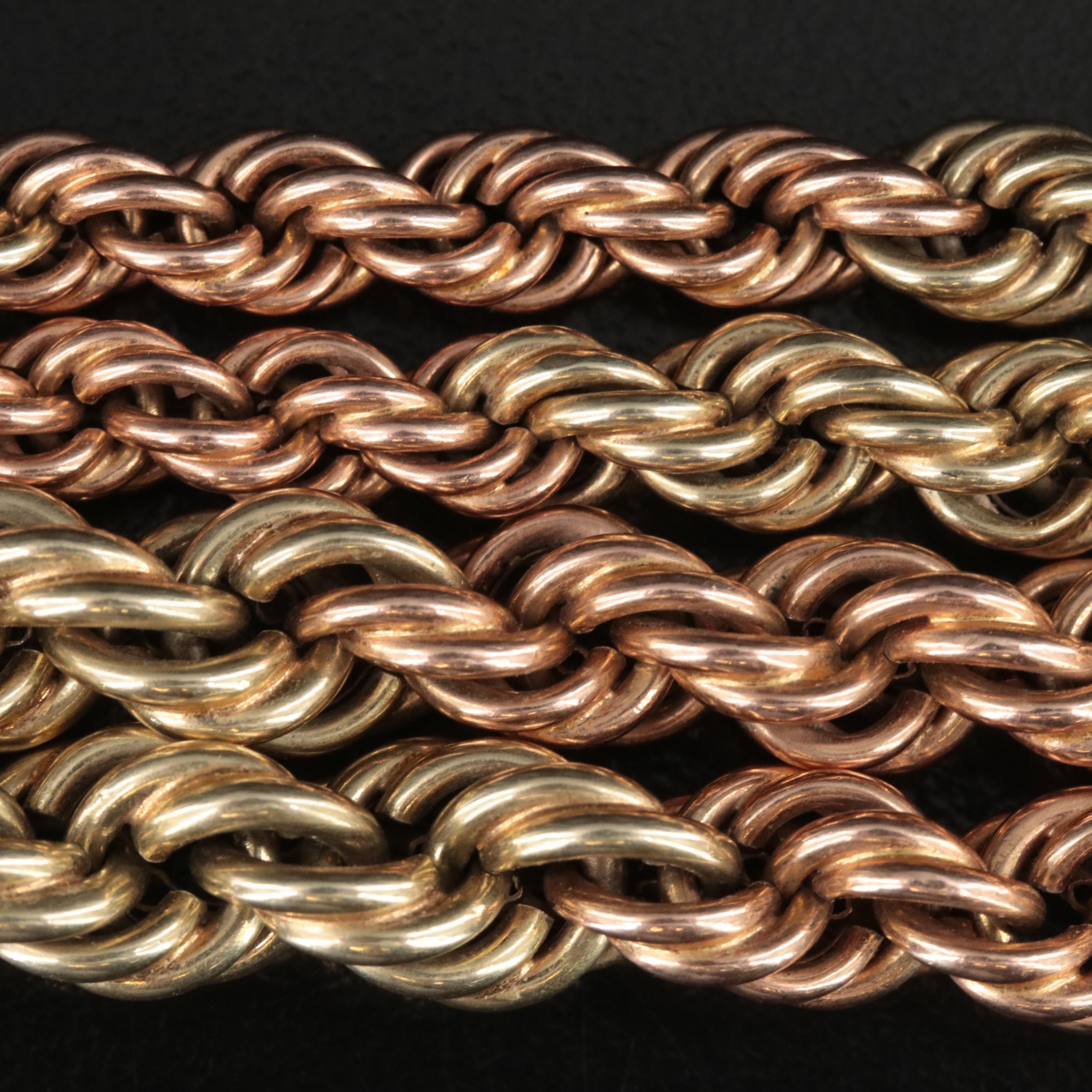 14K Two Tone Graduated Rope Chain Necklace | Everything But The House