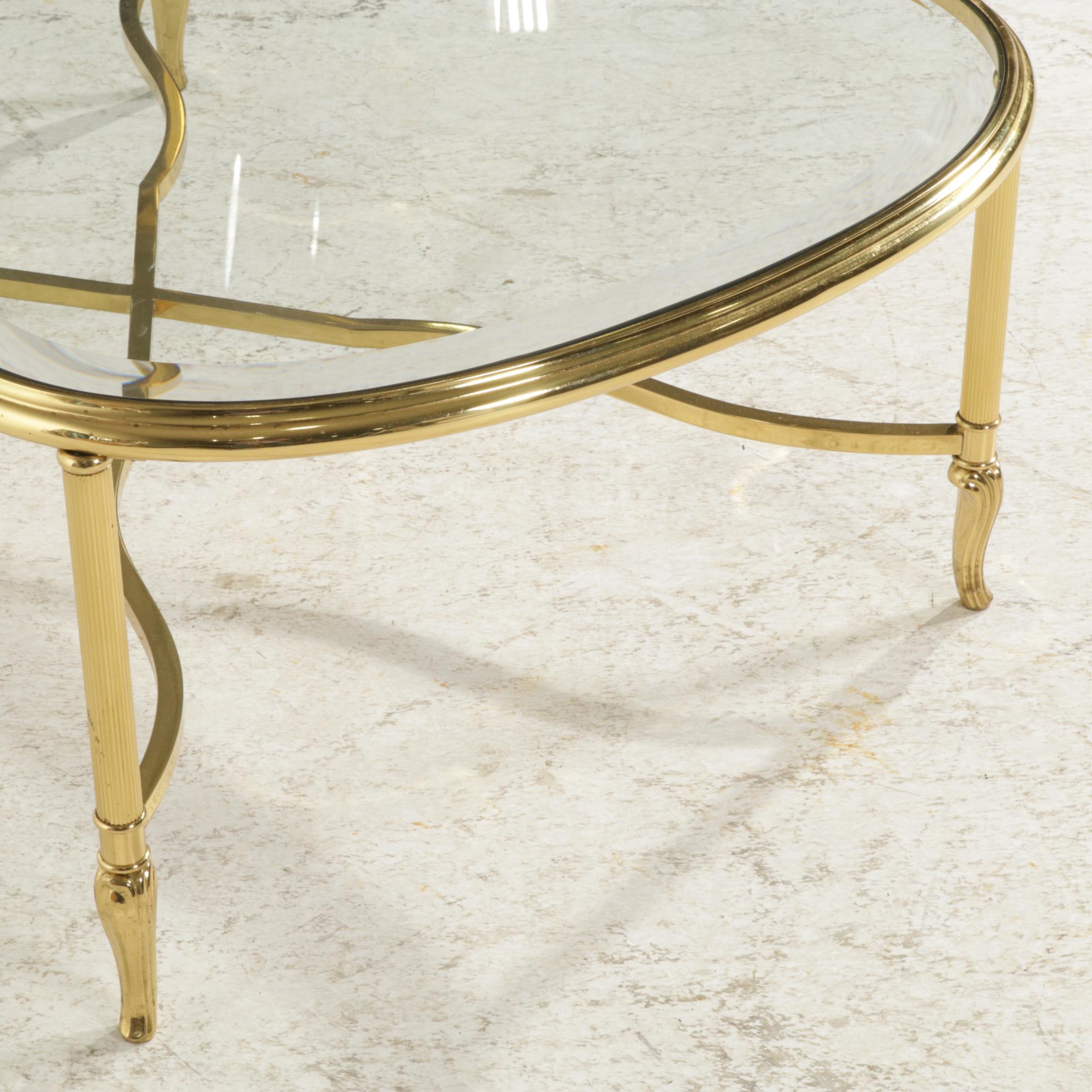 Brass Glass Top Coffee Table | Everything But The House