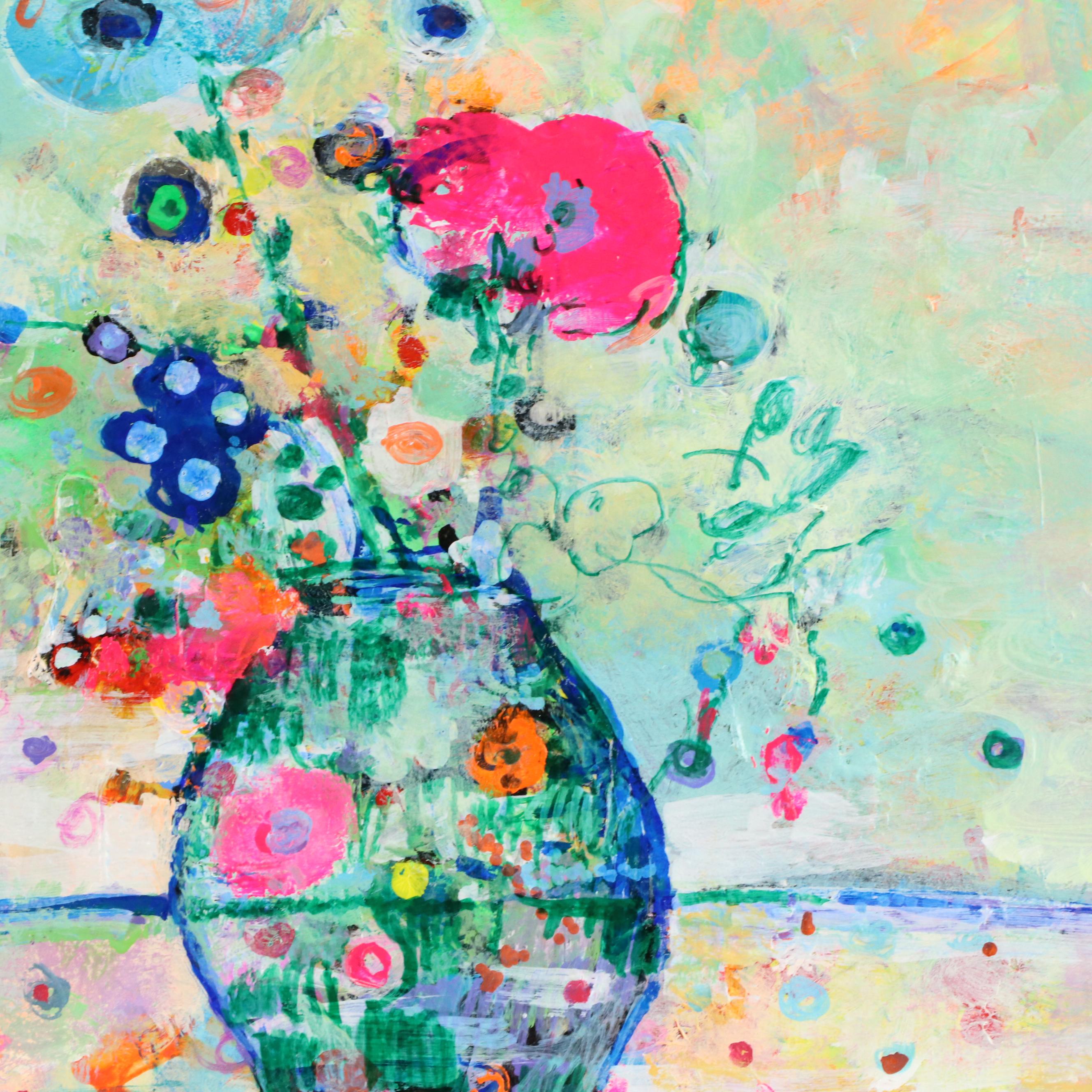 Mark Whitmarsh Stylized Floral Acrylic Painting "Joy of Sunshine" 2024 ...