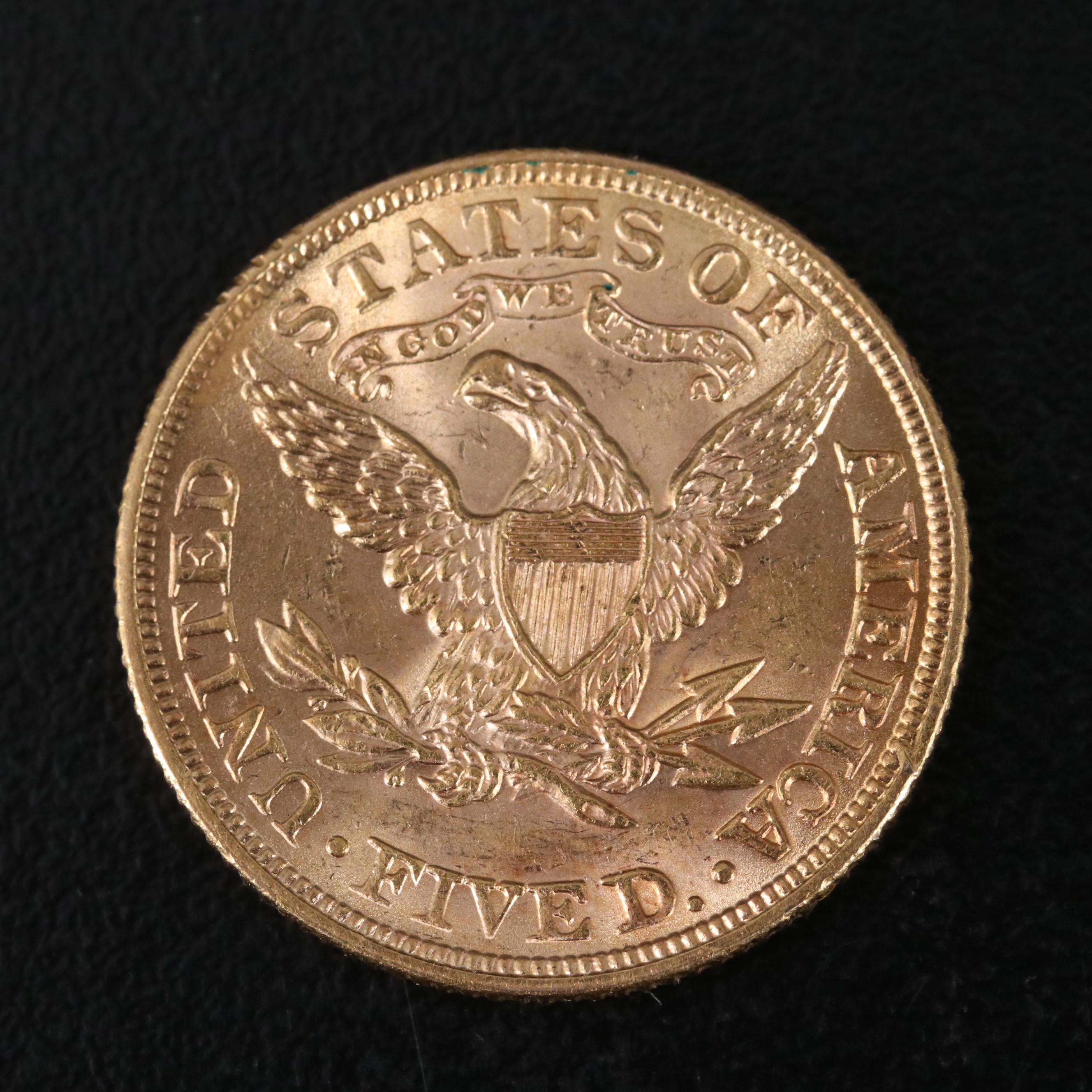 1900 United States Liberty Five Dollar Gold Coin | EBTH