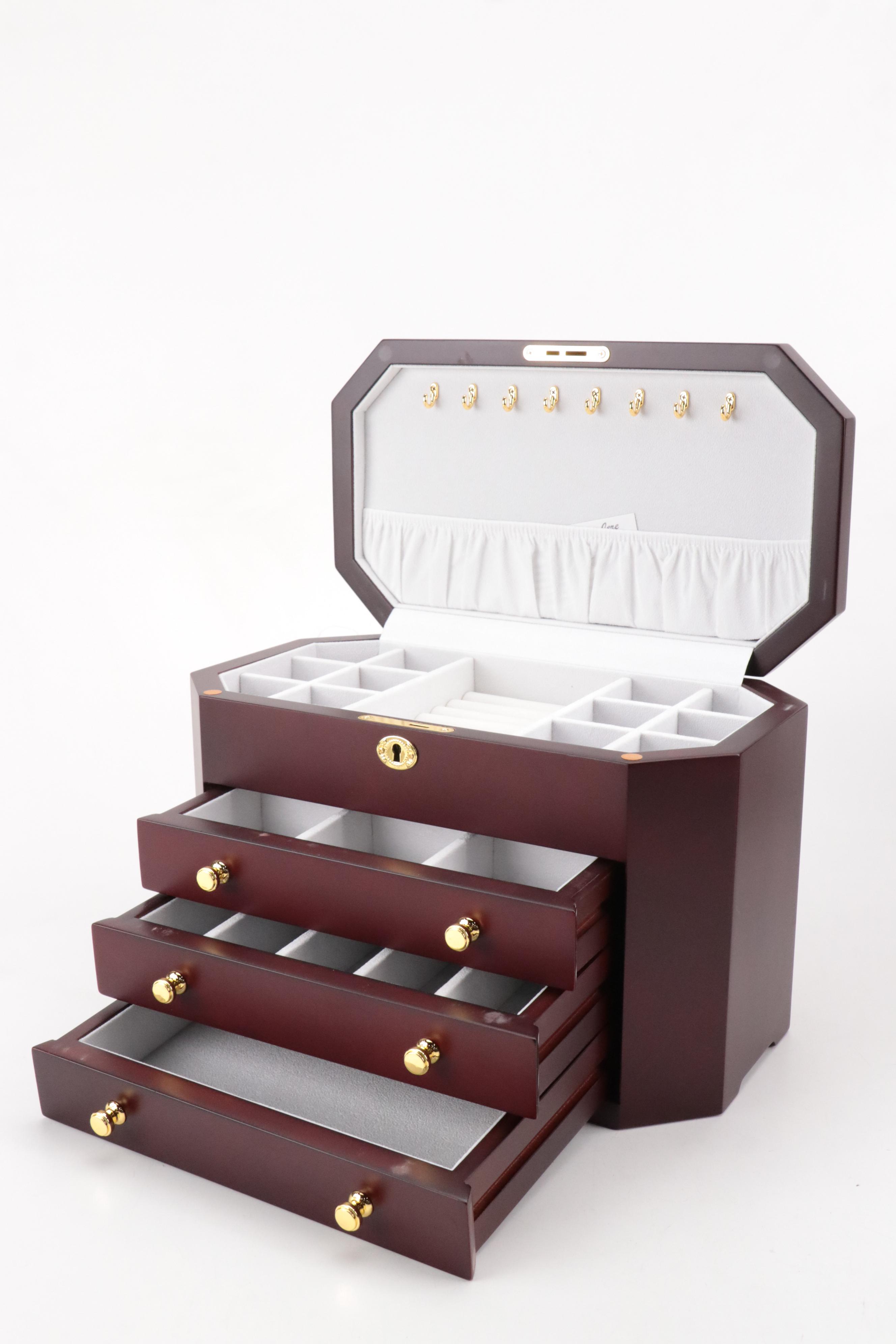 Jere Cherry Finish Wood Jewelry Box | Everything But The House