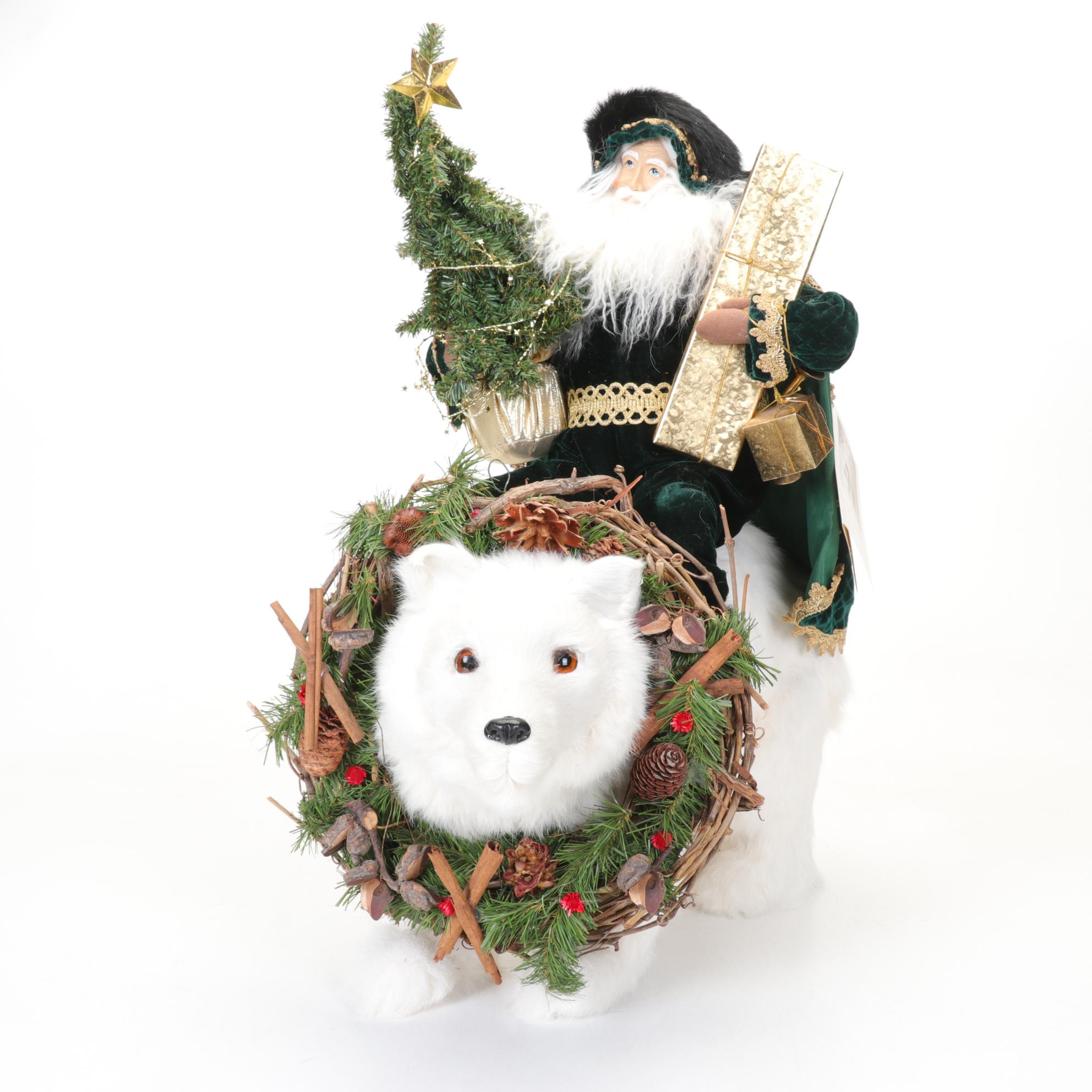 "Polar Express" Santa and Polar Bear Figurine by Lynn Haney, 2000 | EBTH