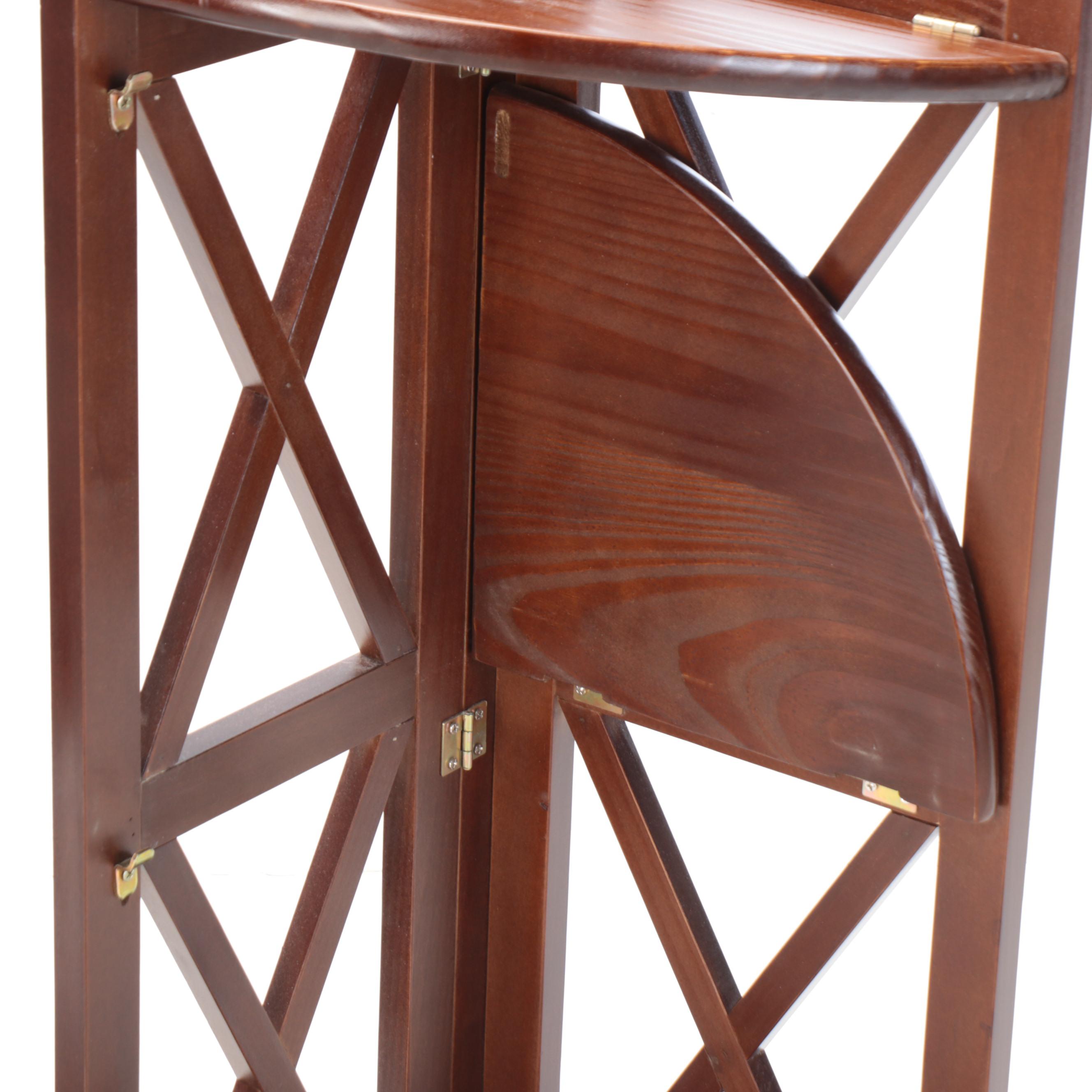 Wood Three-Tier Folding Corner Shelf Pair | Everything But The House