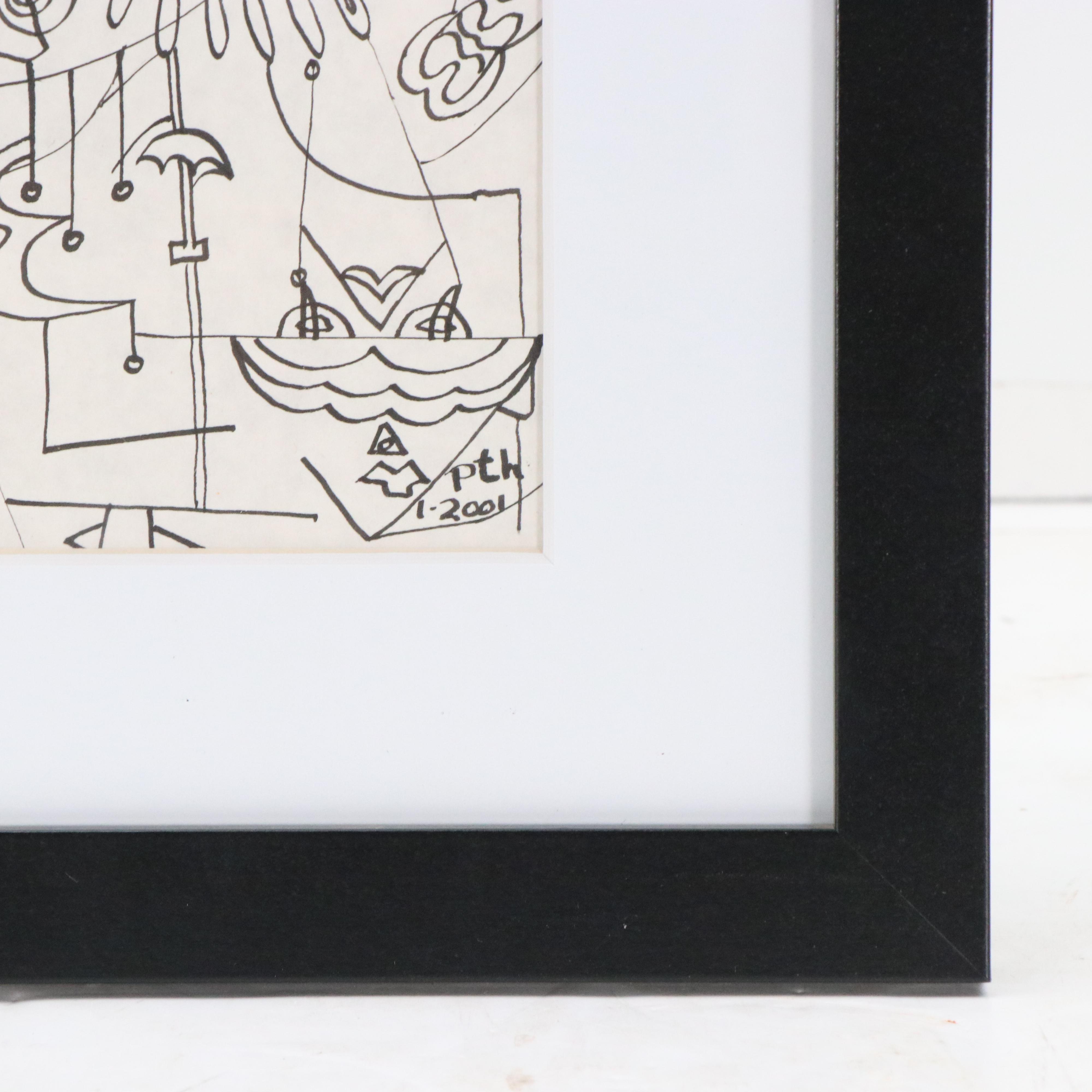 Phyllis Trager Hyman Abstract Ink Drawing, 2001 | EBTH