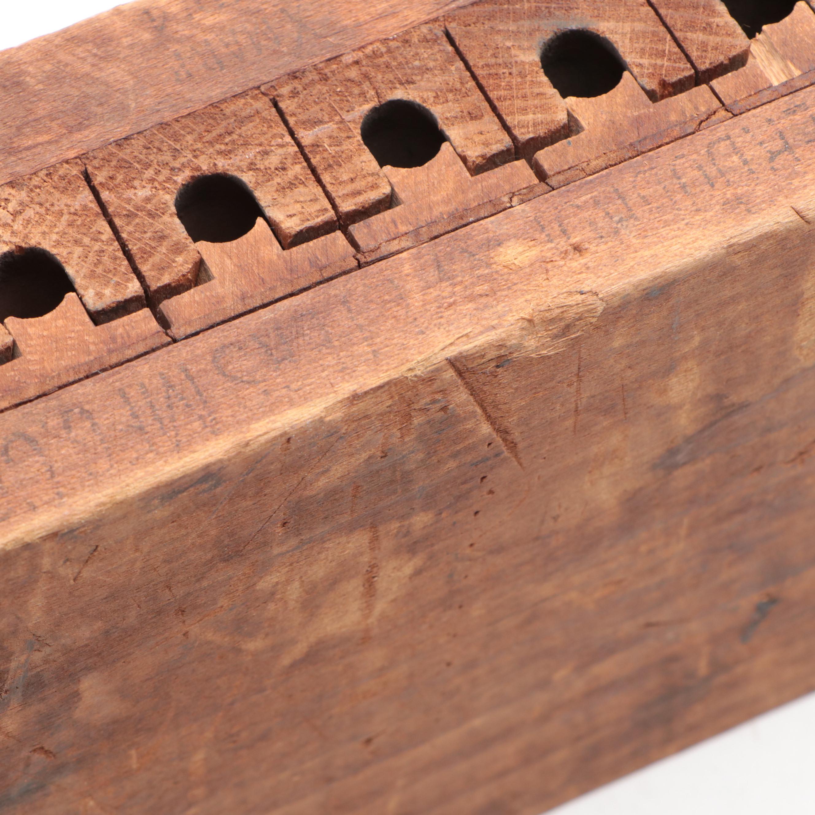 The Miller, Dubrul & Peters Mfg. Carved Pine 20 Block Cigar Mold, Early ...