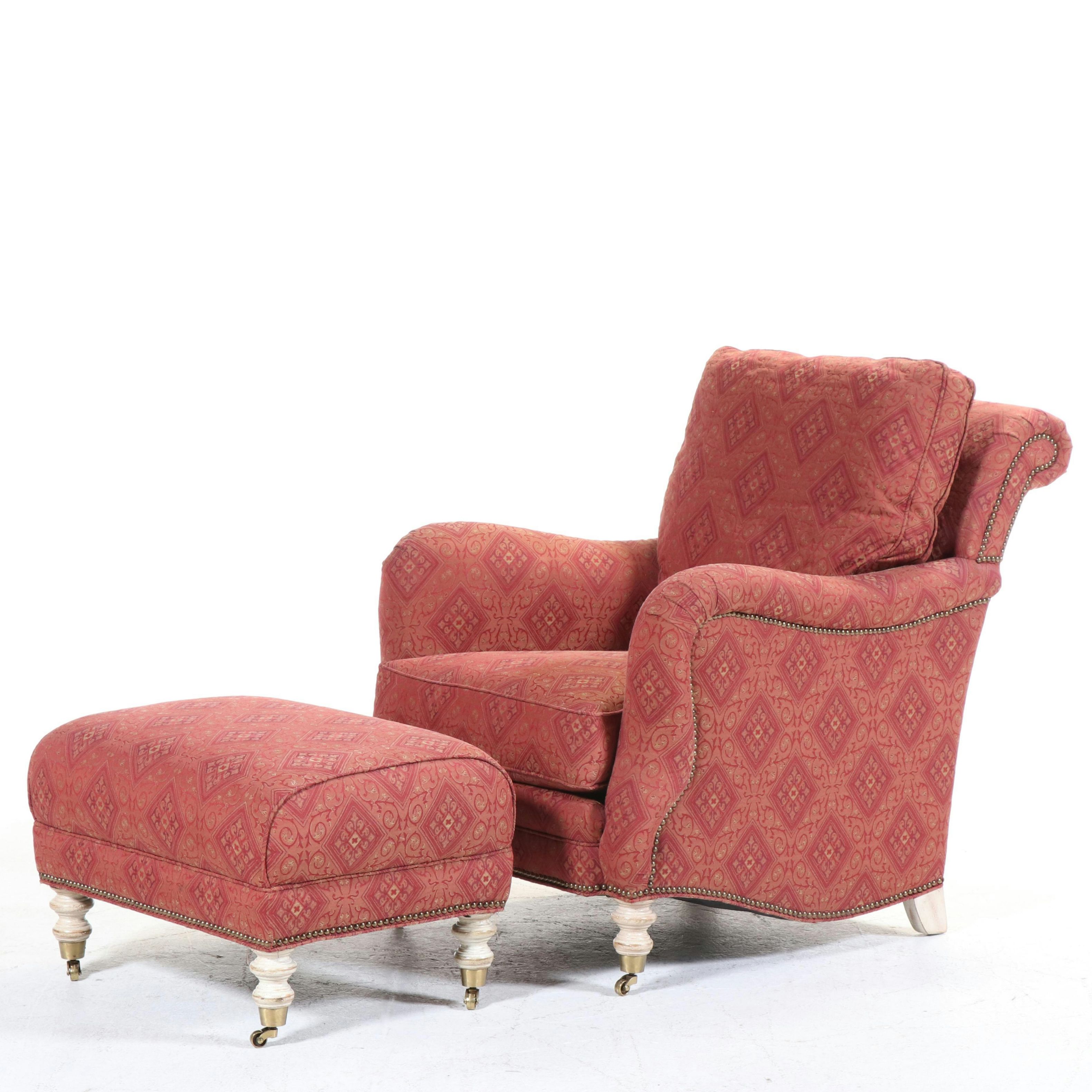 Designer's Choice Custom-Upholstered English Roll-Arm Easy Chair and ...