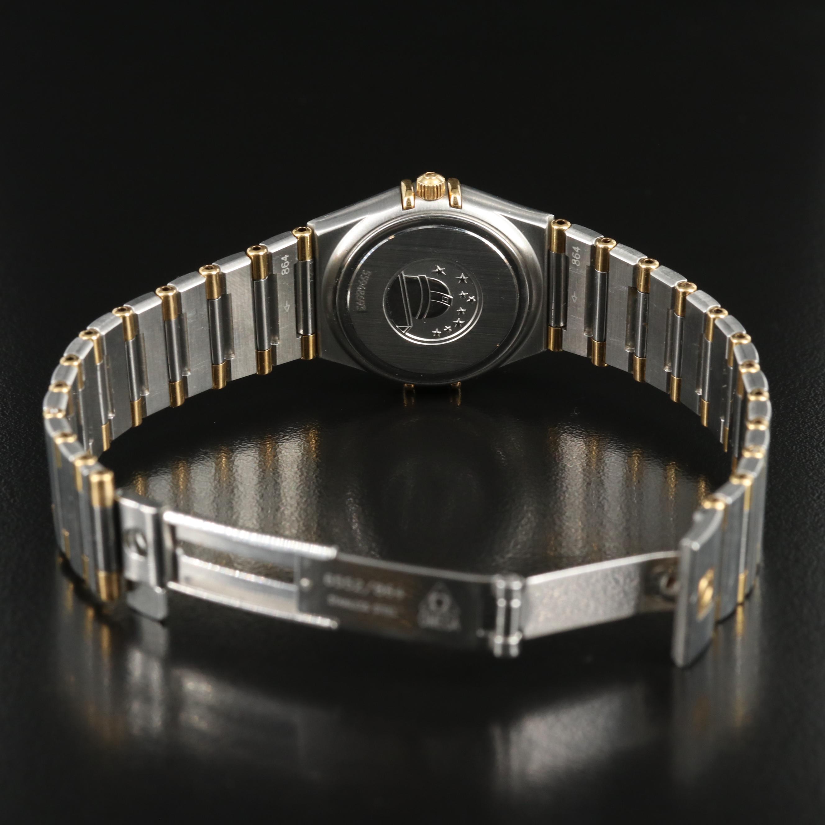 18K and Stainless Steel Omega Constellation Diamond Wristwatch ...