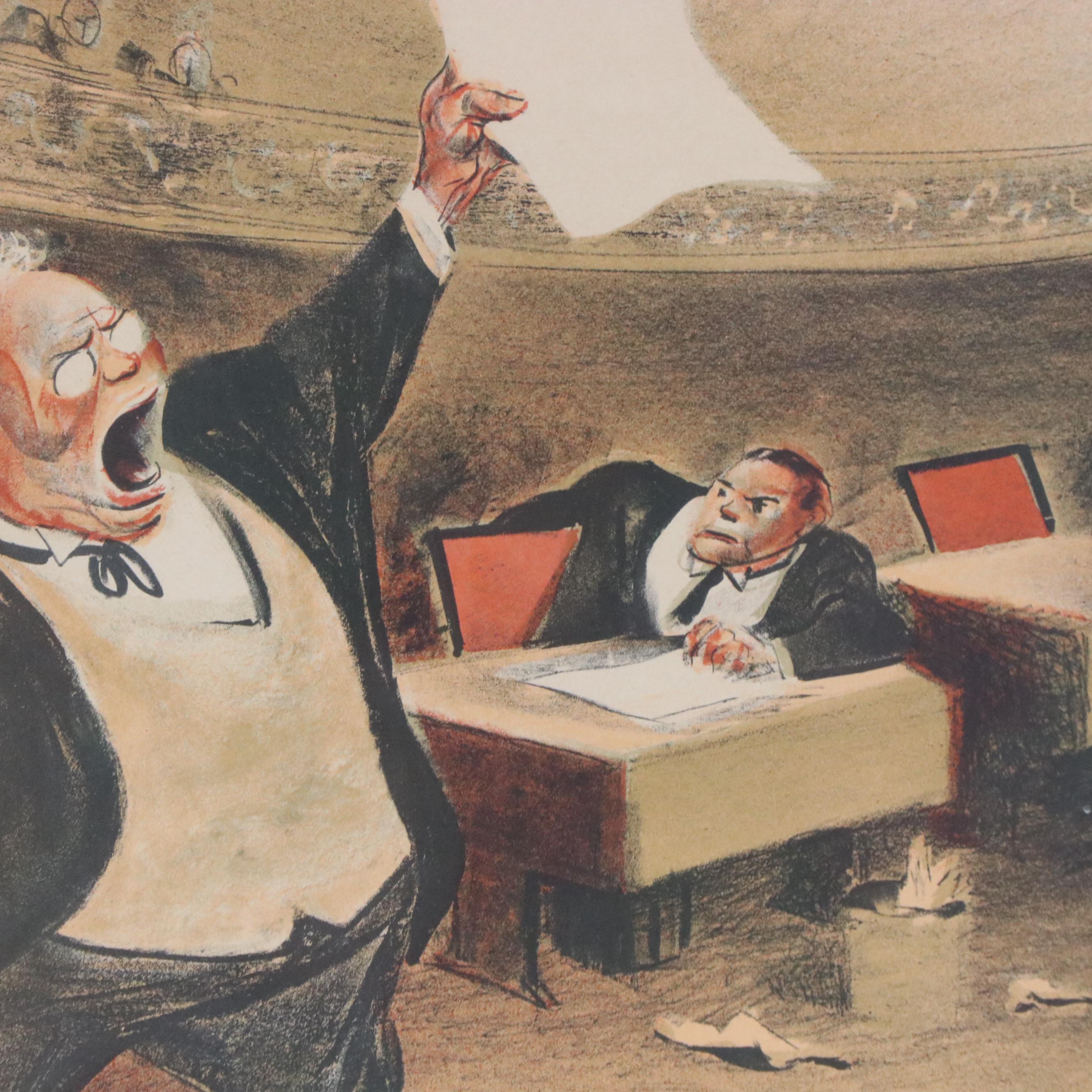 Color Lithograph After William Gropper "The Senator" | EBTH