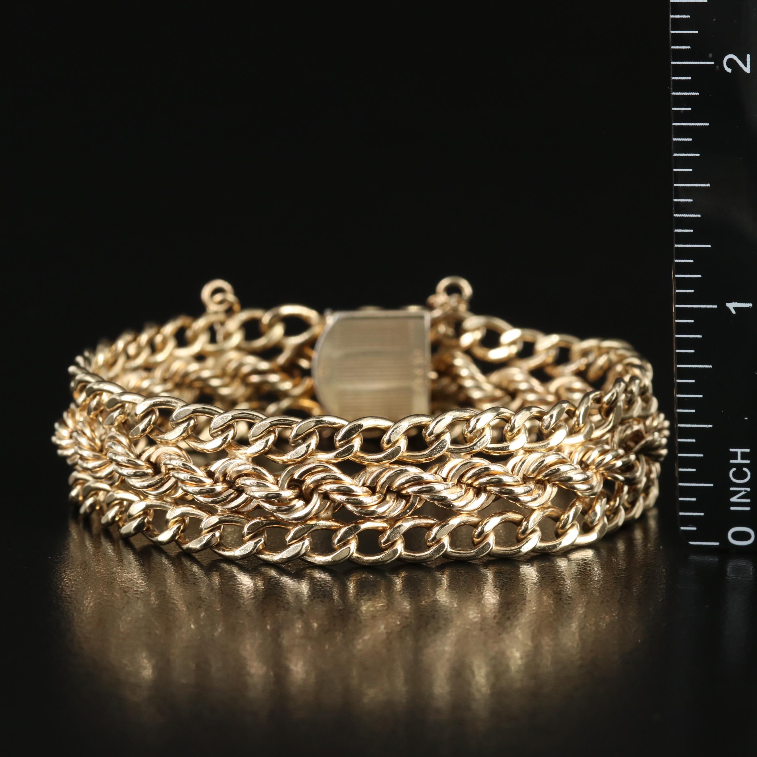 Vintage Gold-Filled Rope and Curb Chain Bracelet | EBTH