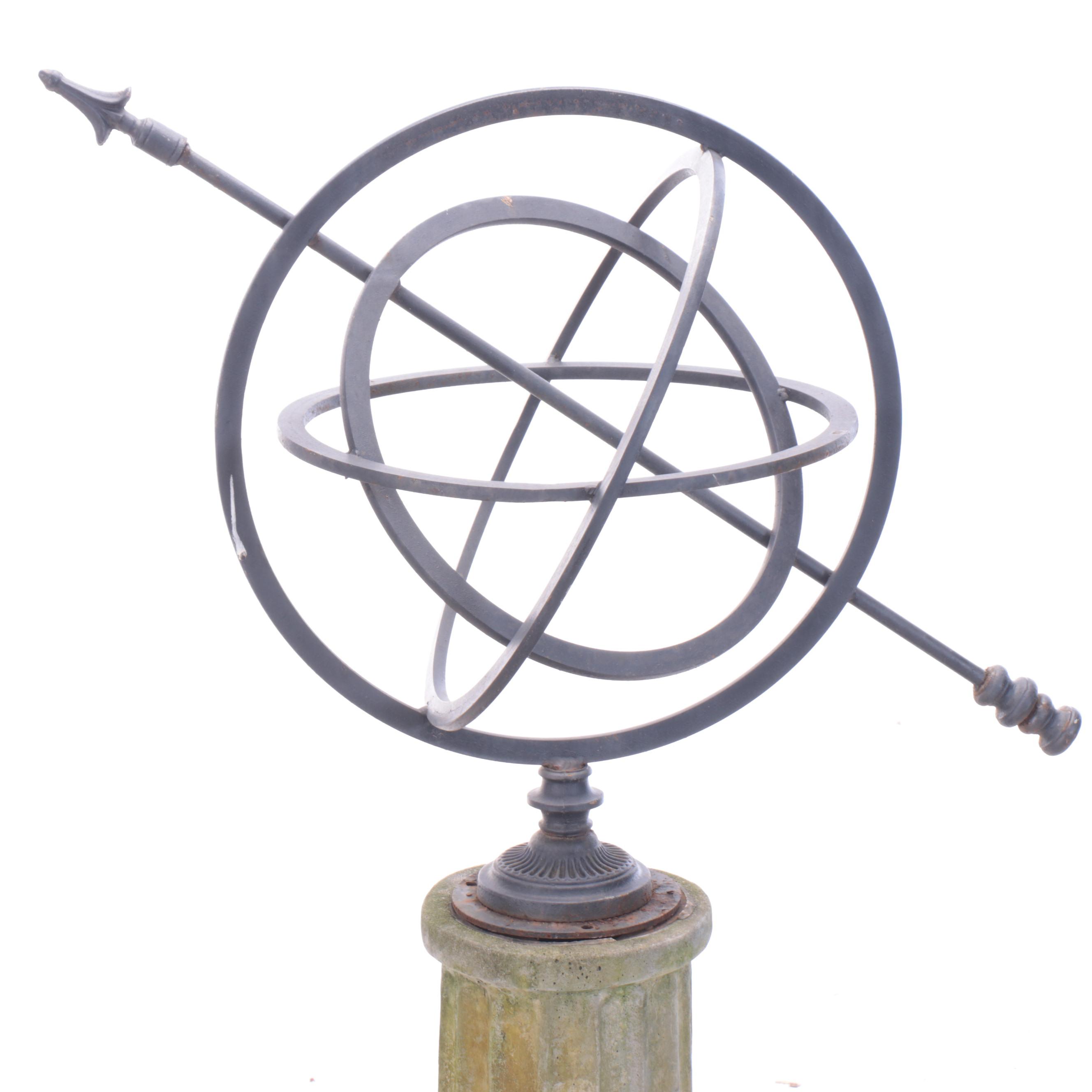 Cast Iron and Concrete Armillary Sphere Garden Statue | Everything But ...