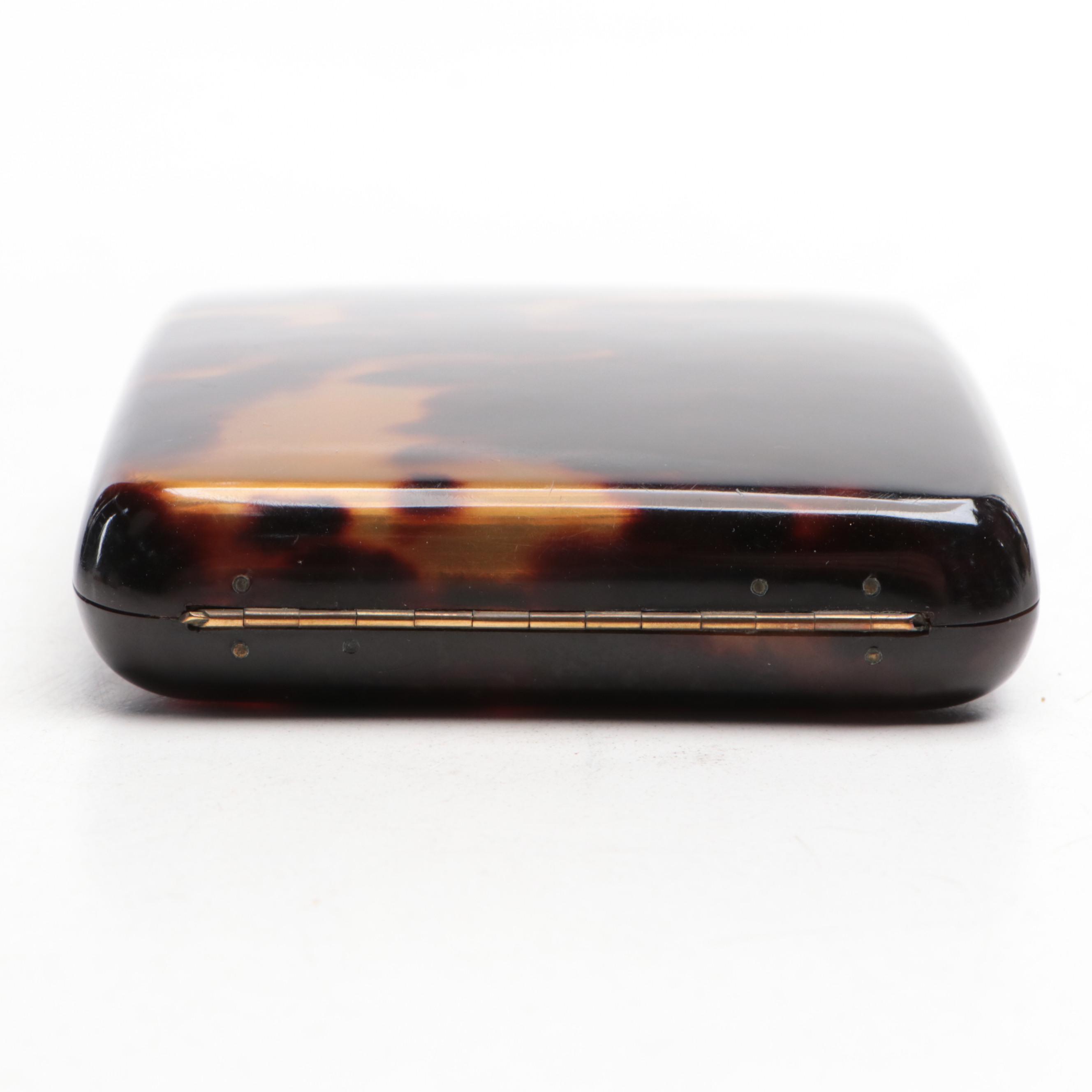 Art Deco Tortoise Shell Cigarette Case, Early 20th Century | Everything ...