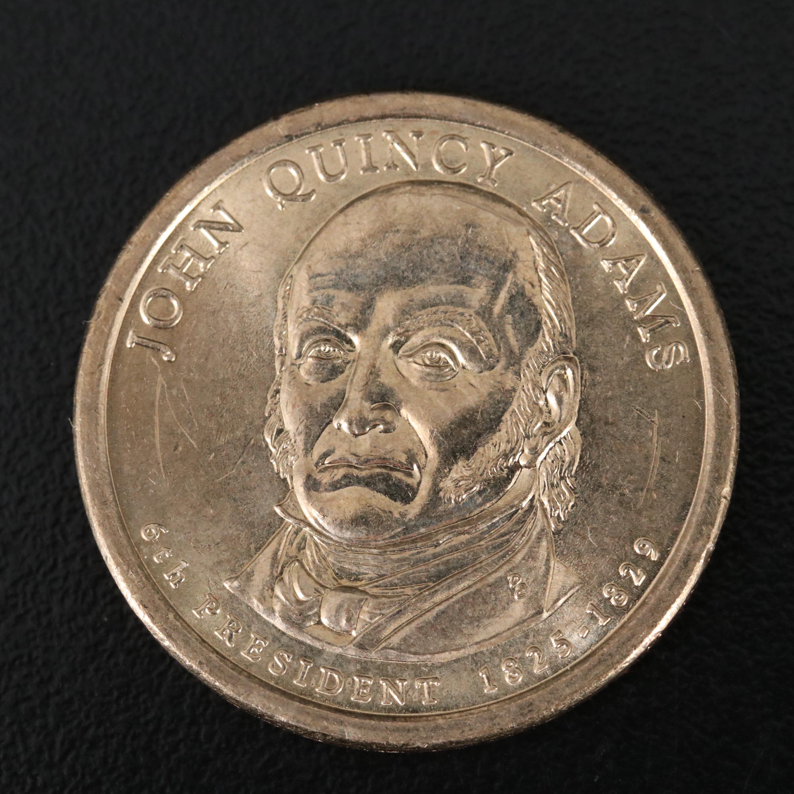 500 2008 John Quincy Adams "Spiked Eye" Error Presidential Dollars | EBTH