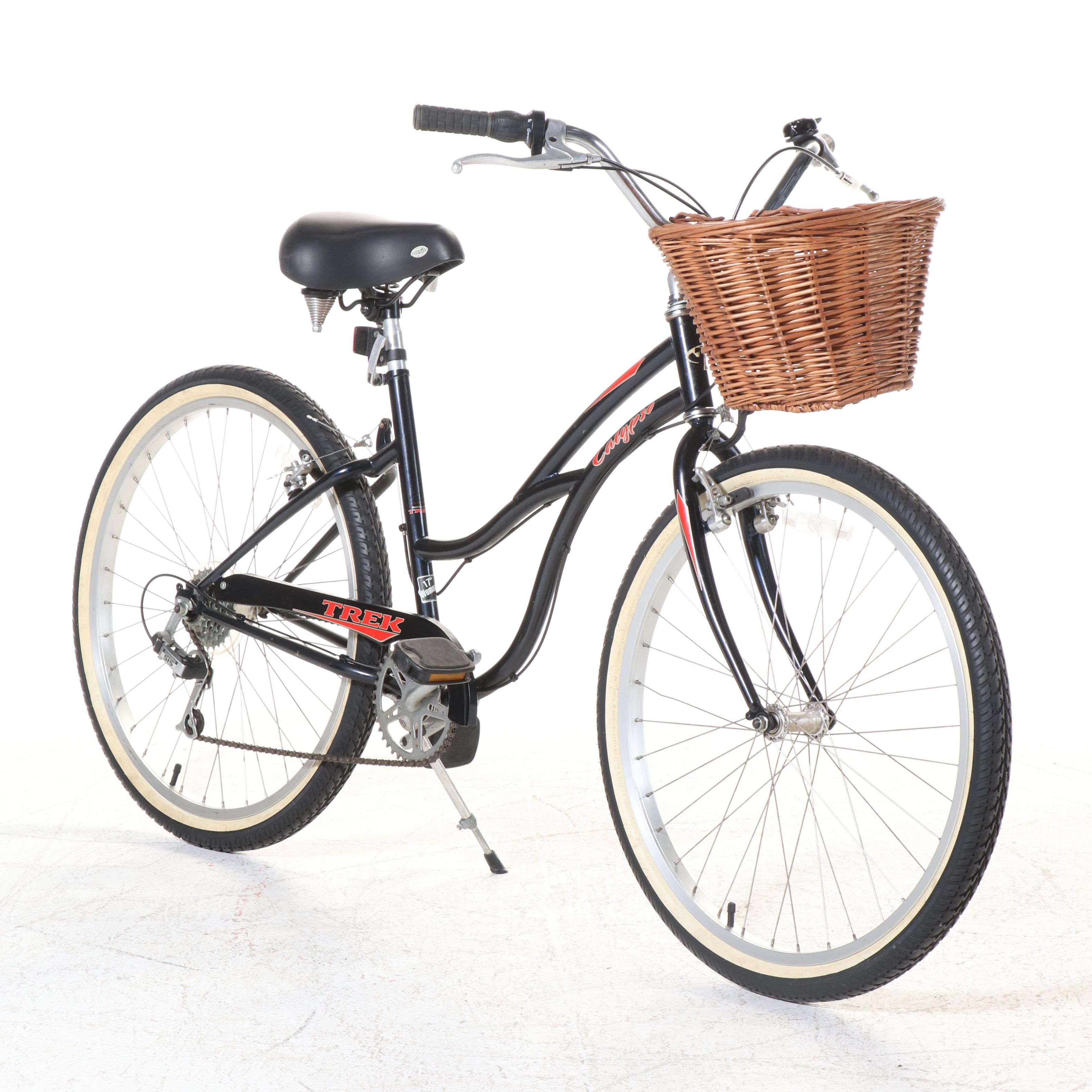Trek Calypso Step-Through Bicycle with Oasis Seat and Handlebar Wicker ...