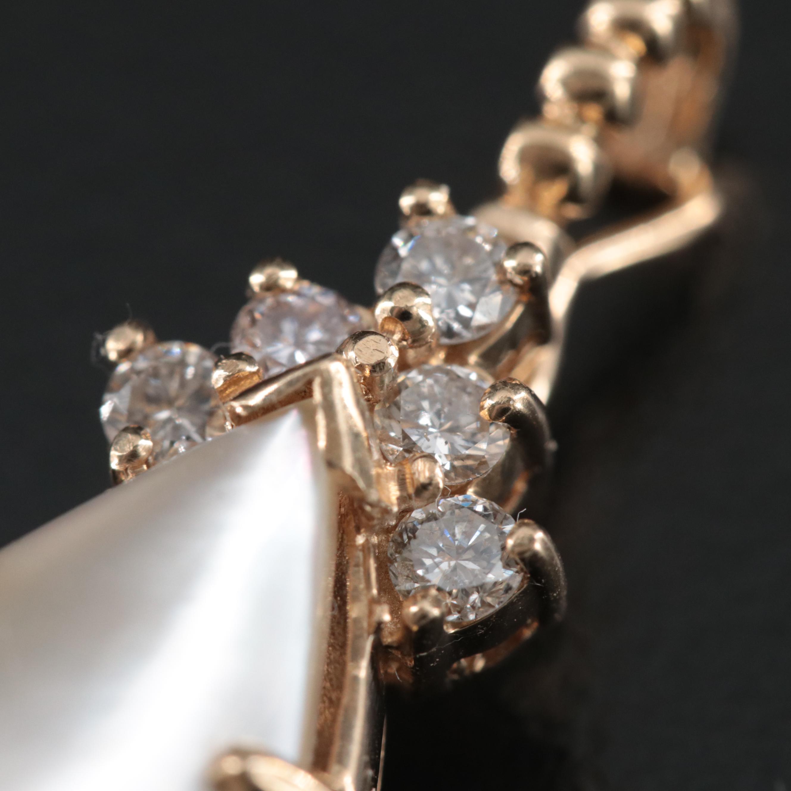 14K Pearl and Diamond Enhancer Pendant | Everything But The House