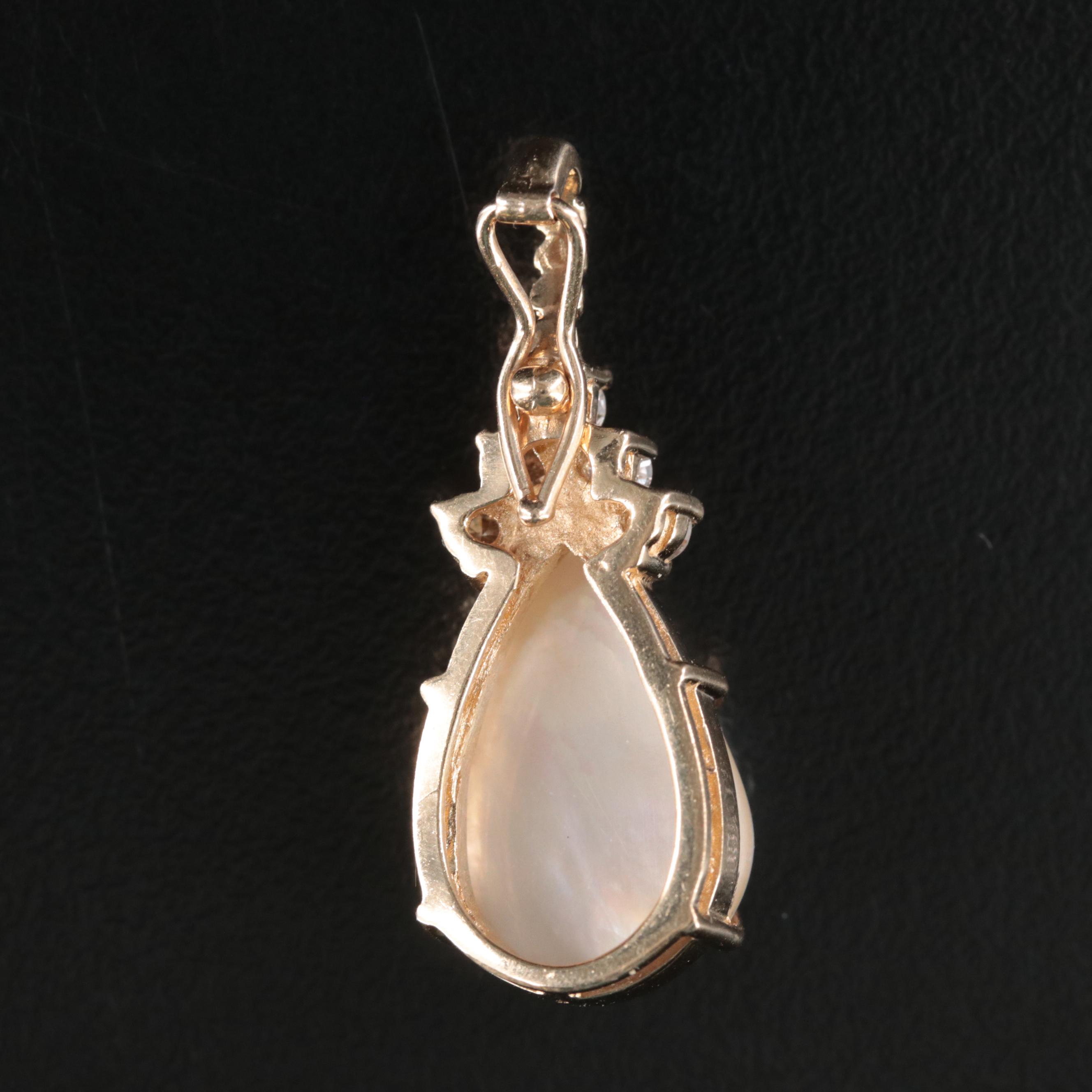 14K Pearl and Diamond Enhancer Pendant | Everything But The House