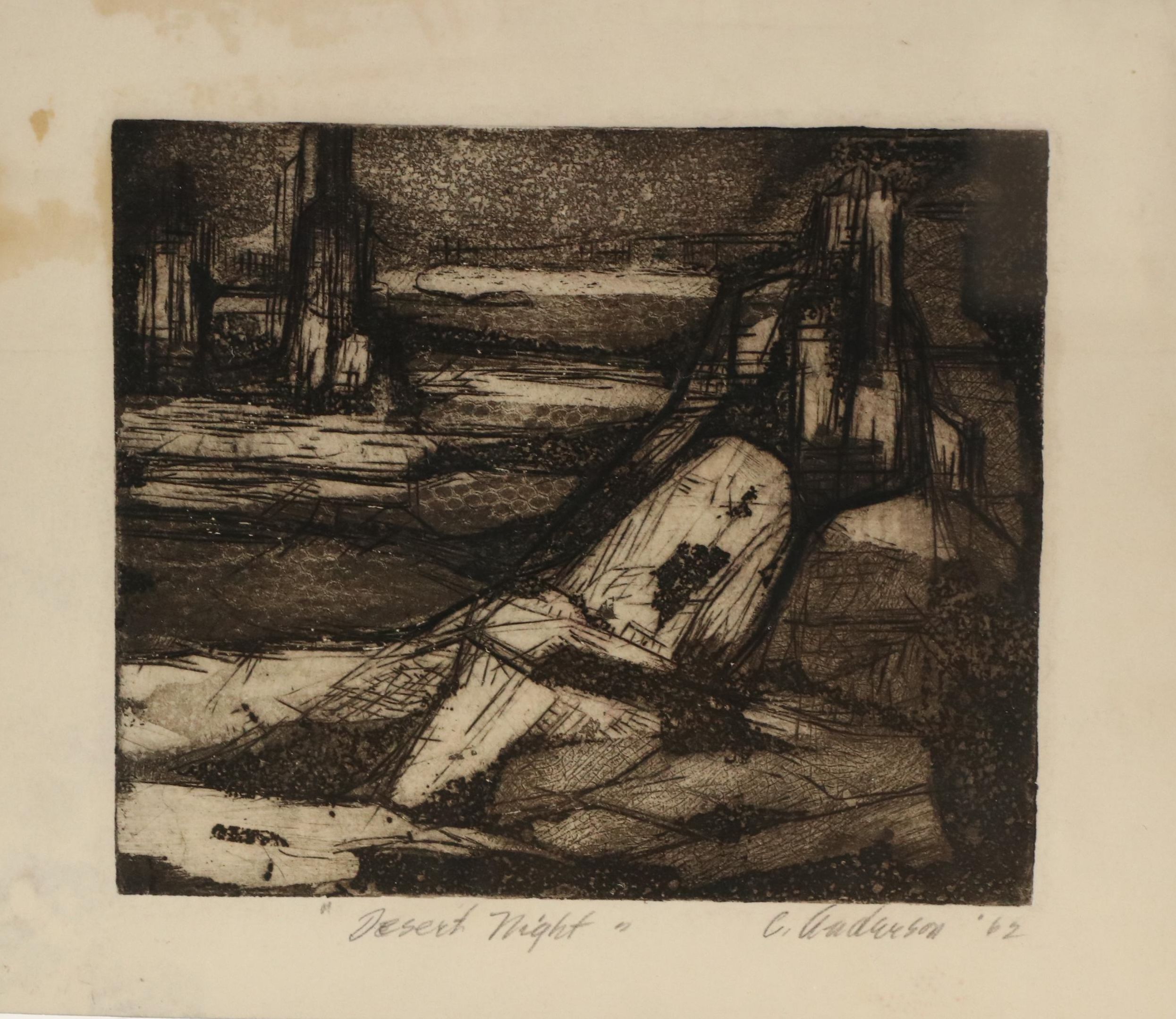 C. Anderson Etching "Desert Night," 1962 | Everything But The House