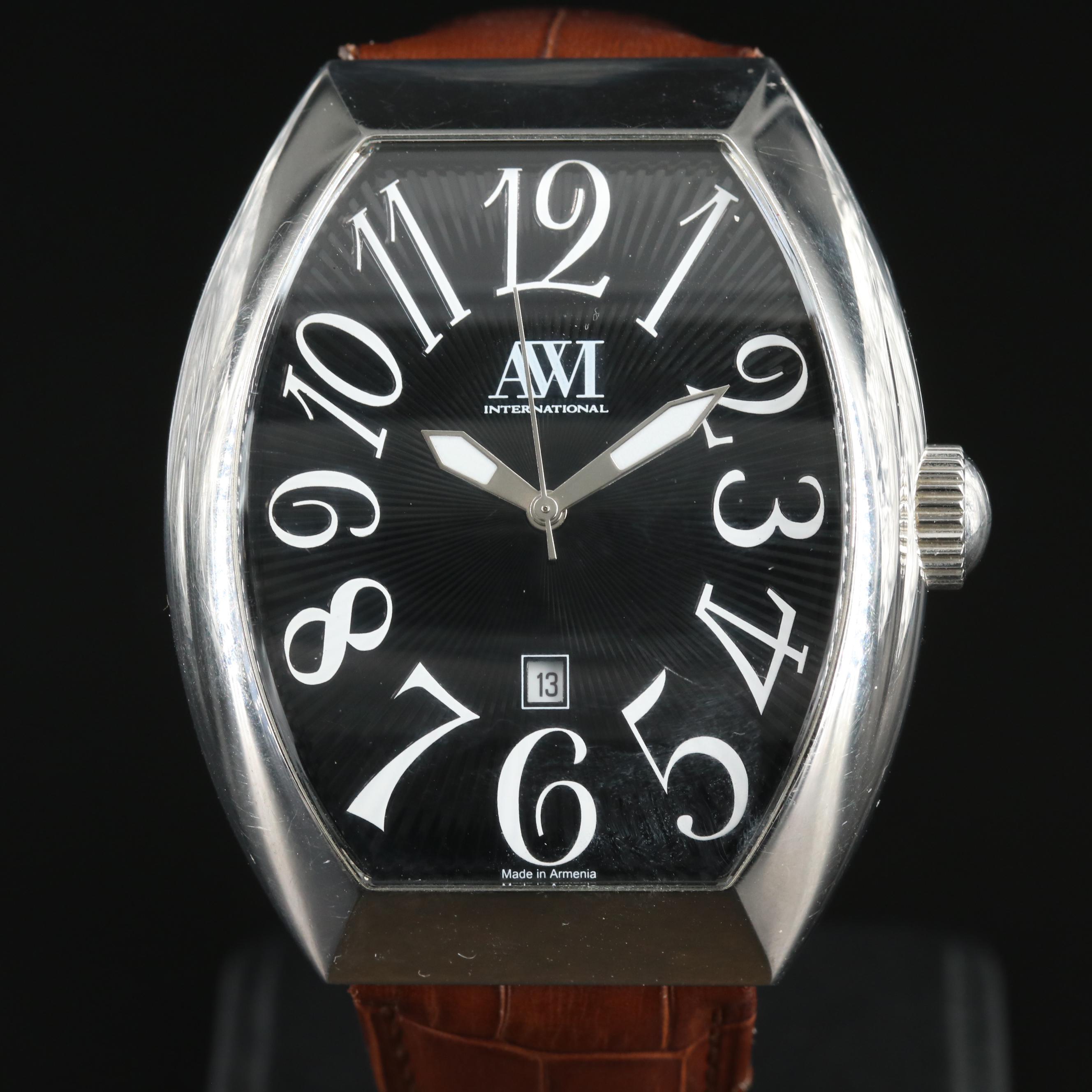 AWI International Tonneau Style Stainless Steel Quartz Wristwatch | EBTH