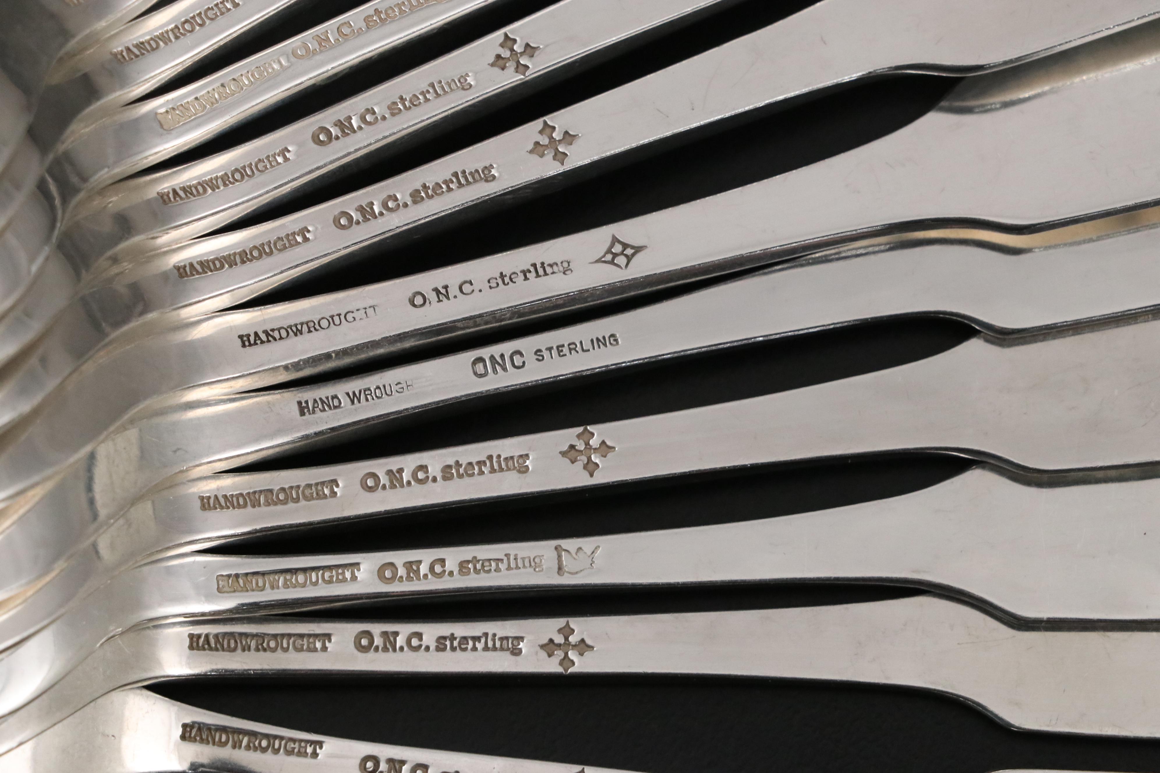 Old Newbury Crafters "Moulton" Hand-Wrought Sterling Silver Flatware ...