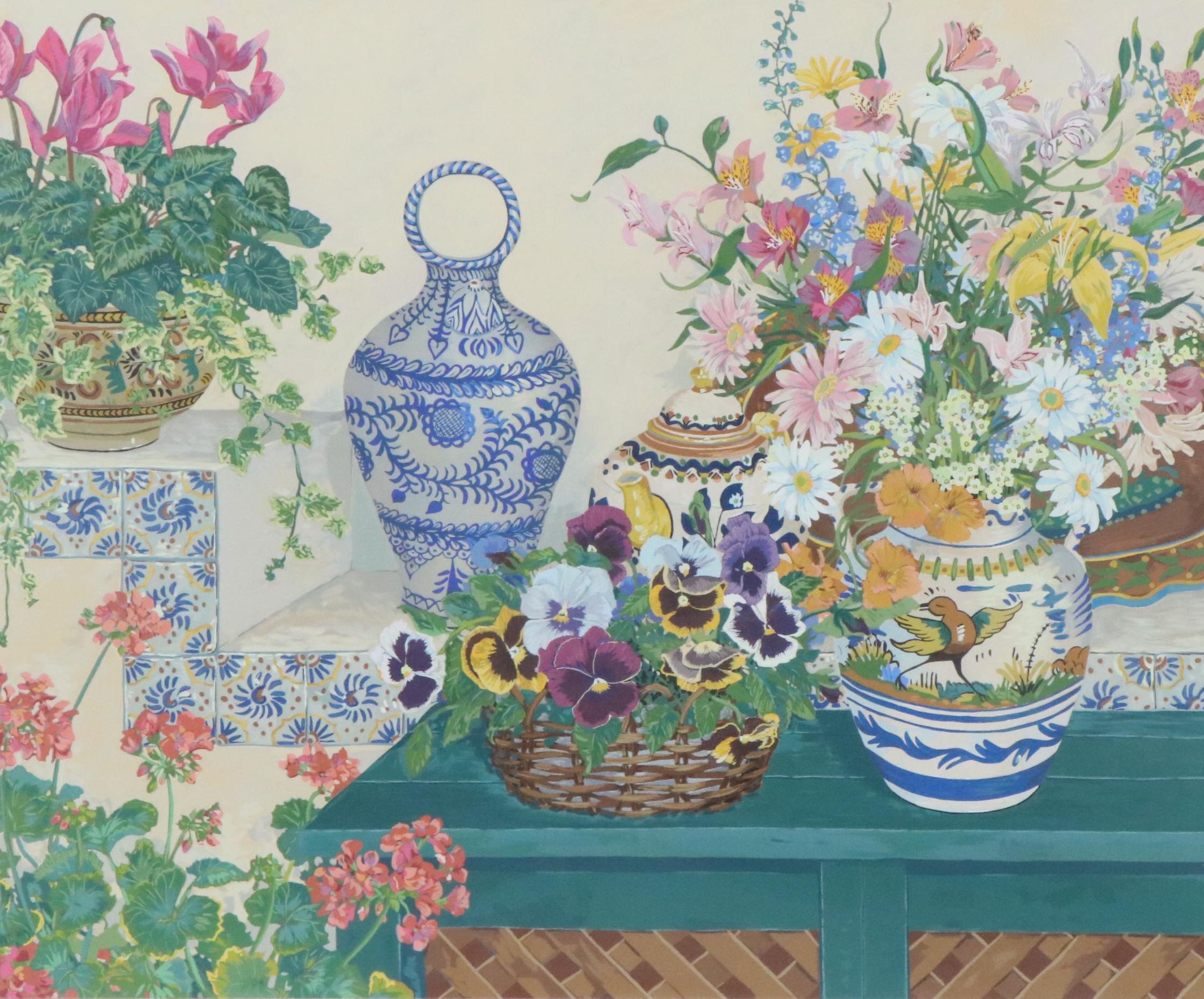 John Powell Serigraph "The Pansy Basket" | Everything But The House
